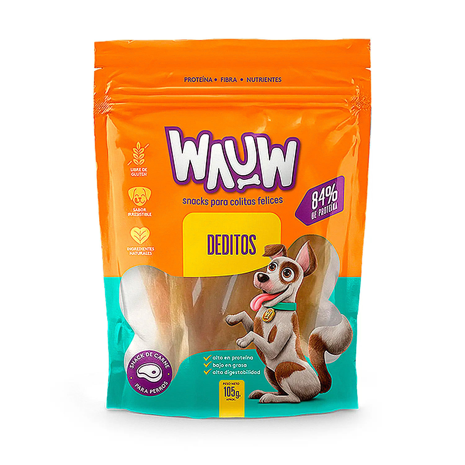 Snack para perro a base de fibra animal en forma de DEDITO; 105 gr ...