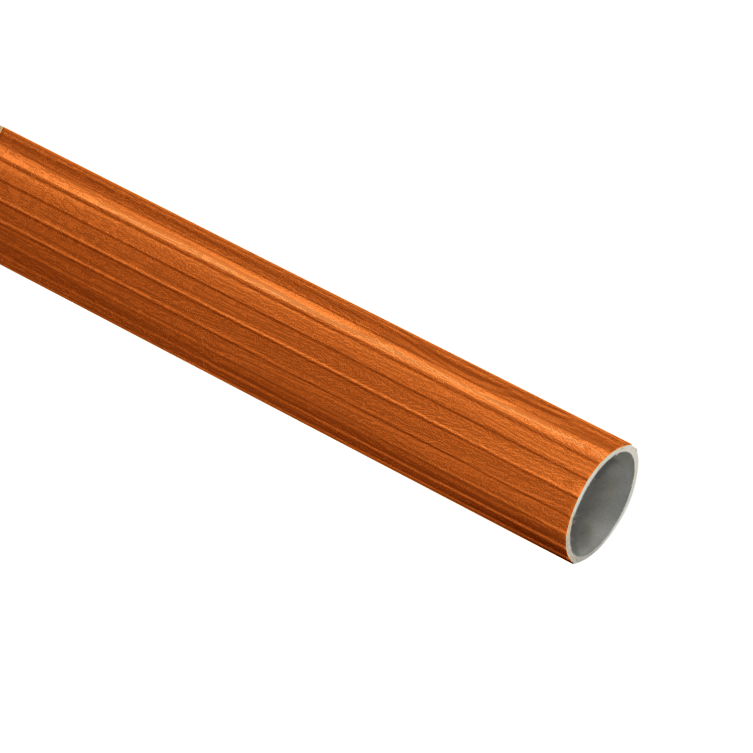 Tubo de aluminio color amaderado, 3/4" x 6,00 mts. Para cortina ...