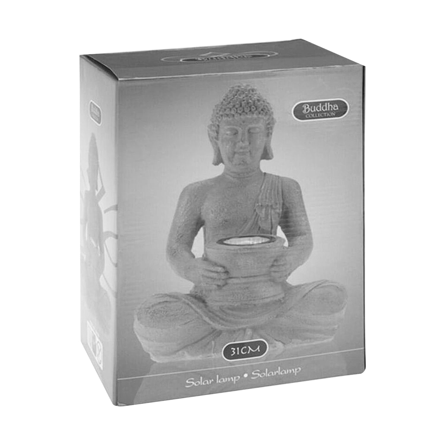 Buda decorativo con luz solar para jardín; 31 cm. - ORGILL - Kywi