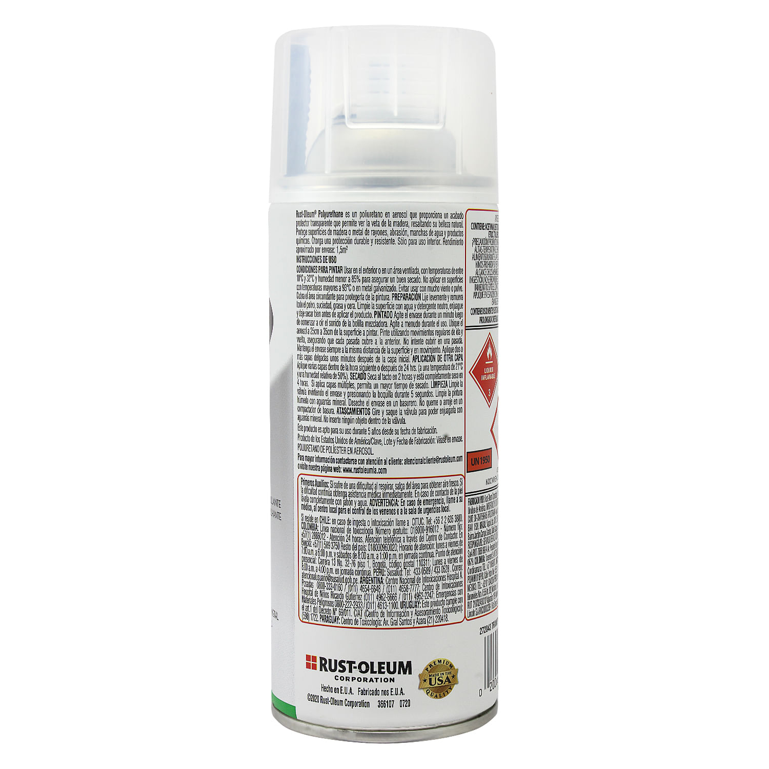 Pintura en spray TRANSPARENTE BRILLANTE poliuretano que proporciona un ...