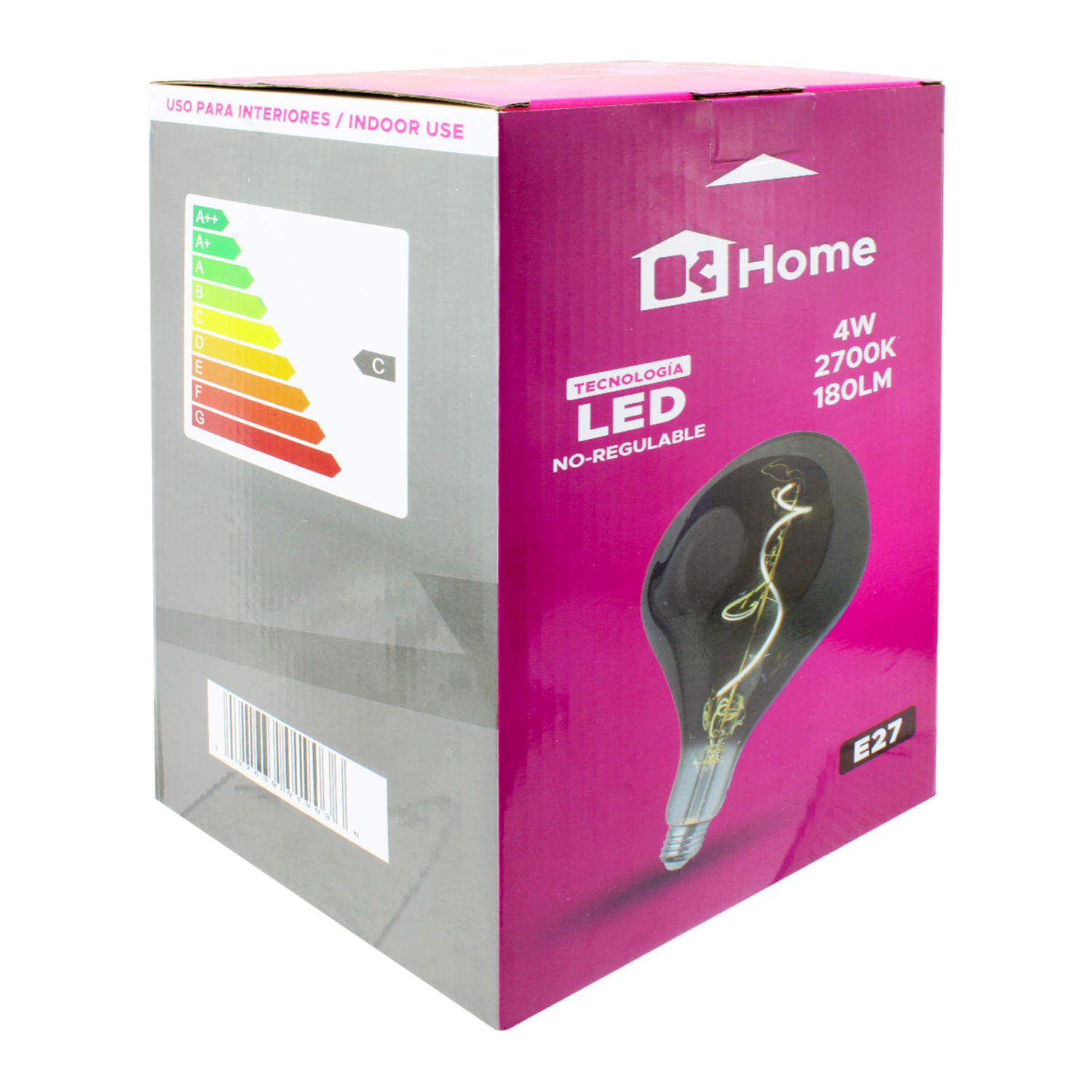 Foco vintage LED no regulables, base E 27, SMOKY SPIRAL, 4W, 2700K, 180 ...