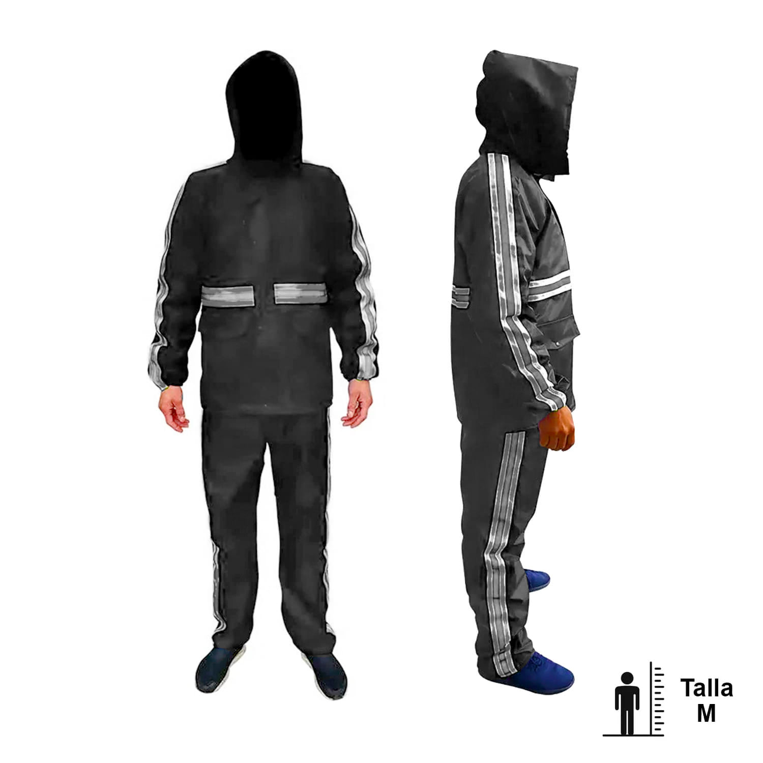 Terno impermeable para motorizado negro de talla M - MEDIUM ...