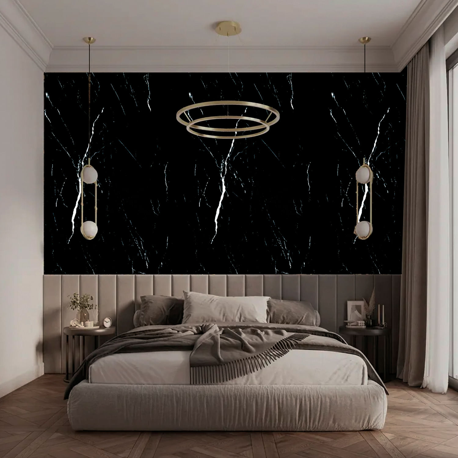 Panel de mármol SPC negro marquina 2.50 x 1.22 Cada uno - KASSEL - Kywi