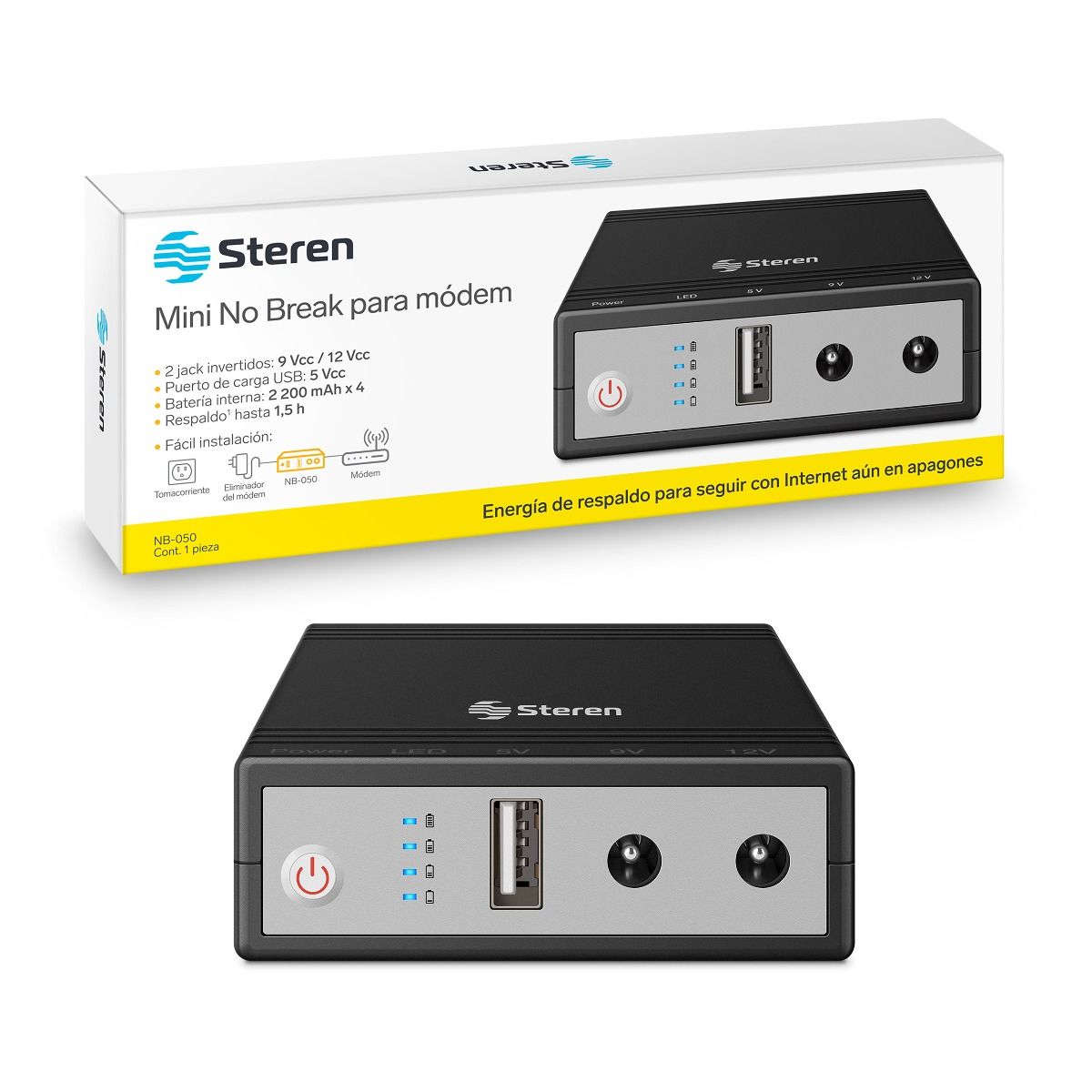 Mini UPS para módem con 390 min de respaldo y batería de 8800 mAh ...