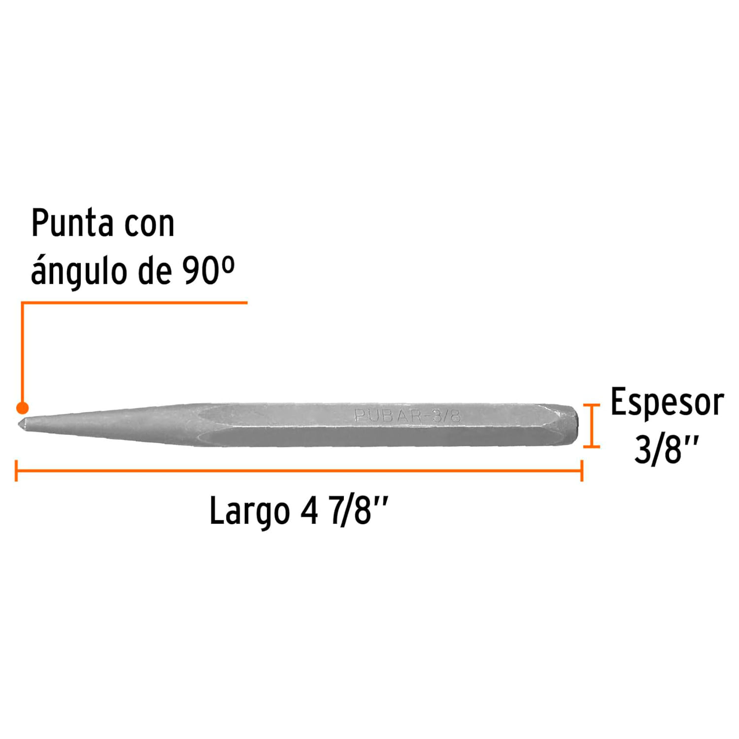 Punzon para marcado de metal. 3/8" 1U - TRUPER - Kywi
