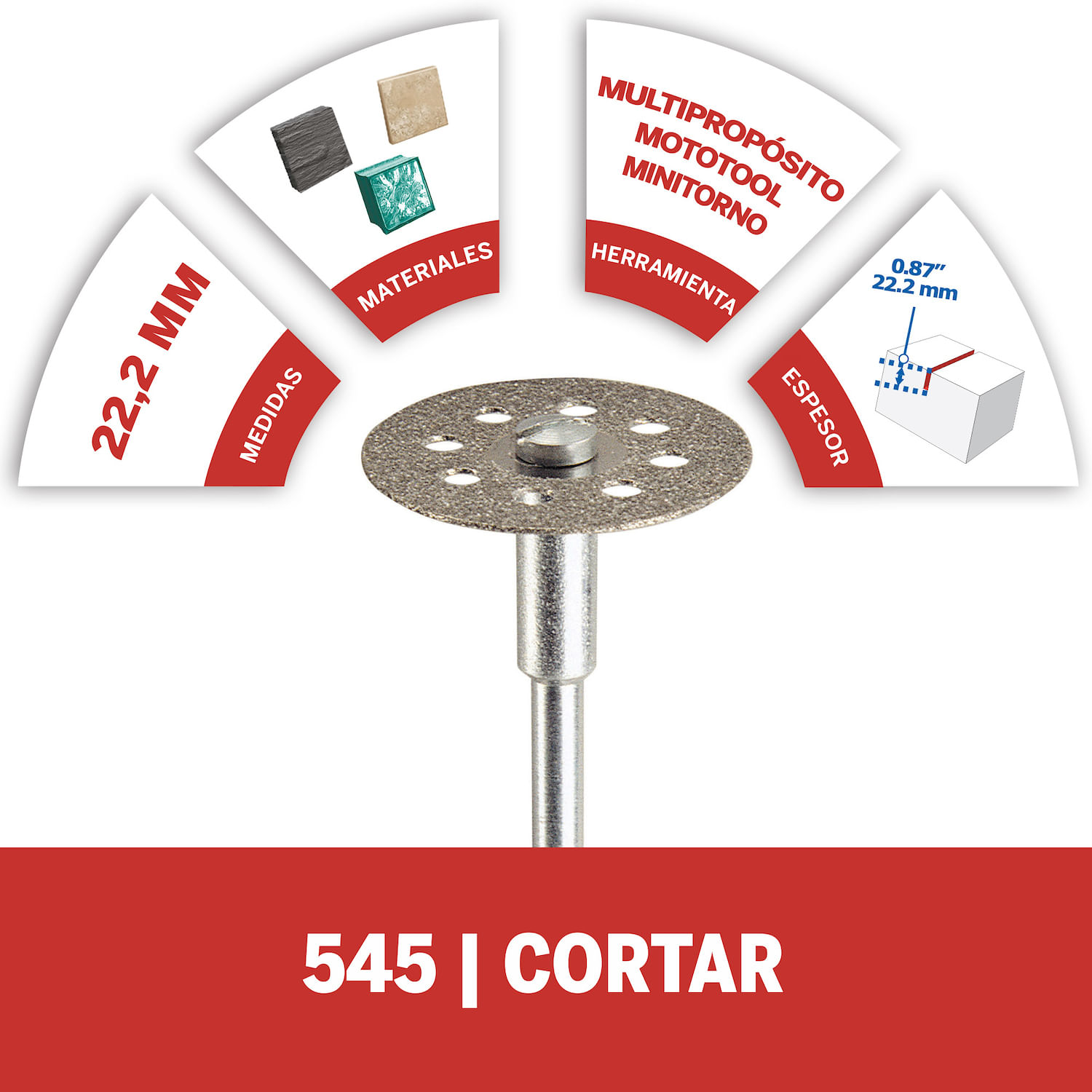 Disco Diamantado De 7/8" 22,2mm (Modelo 545) - DREMEL - Kywi