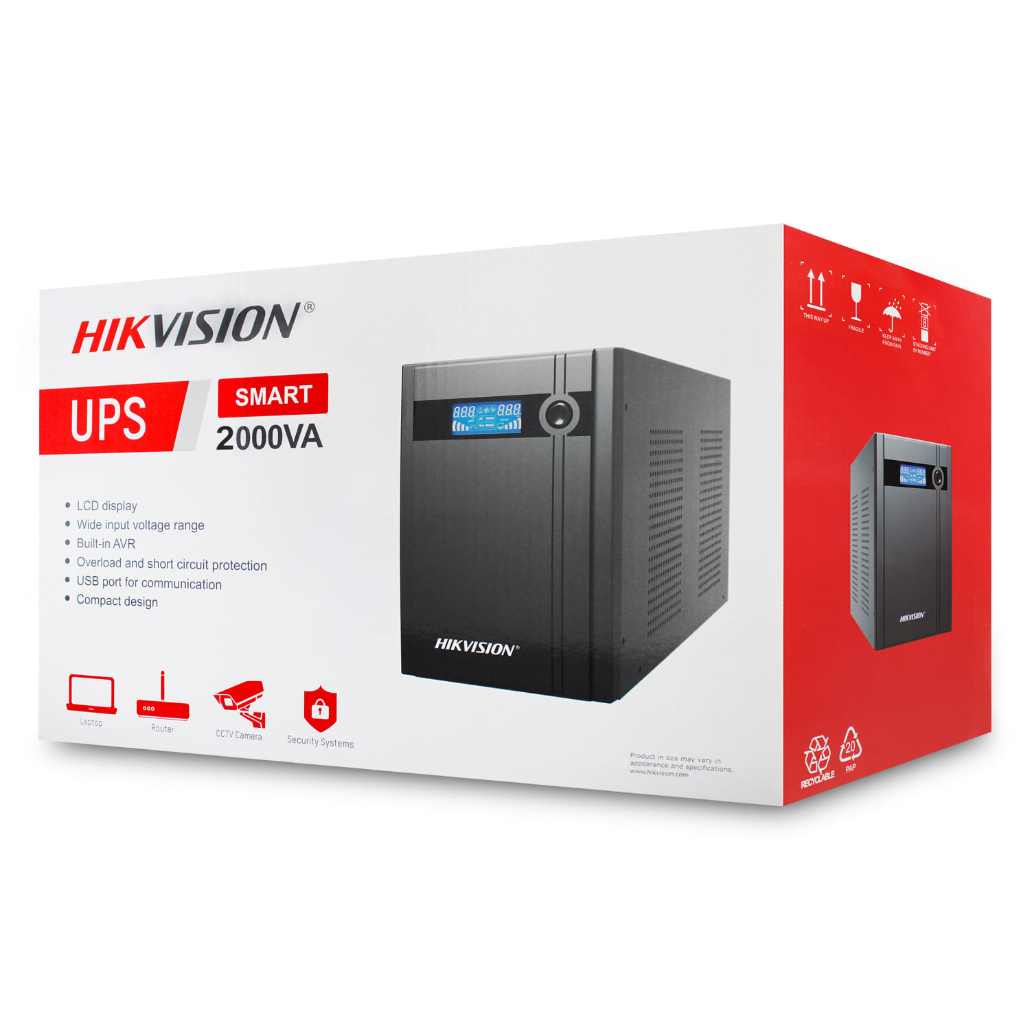 UPS SMART de 2000VA / 1200W de 6 tomas + USB + RJ45 y pantalla LCD ...