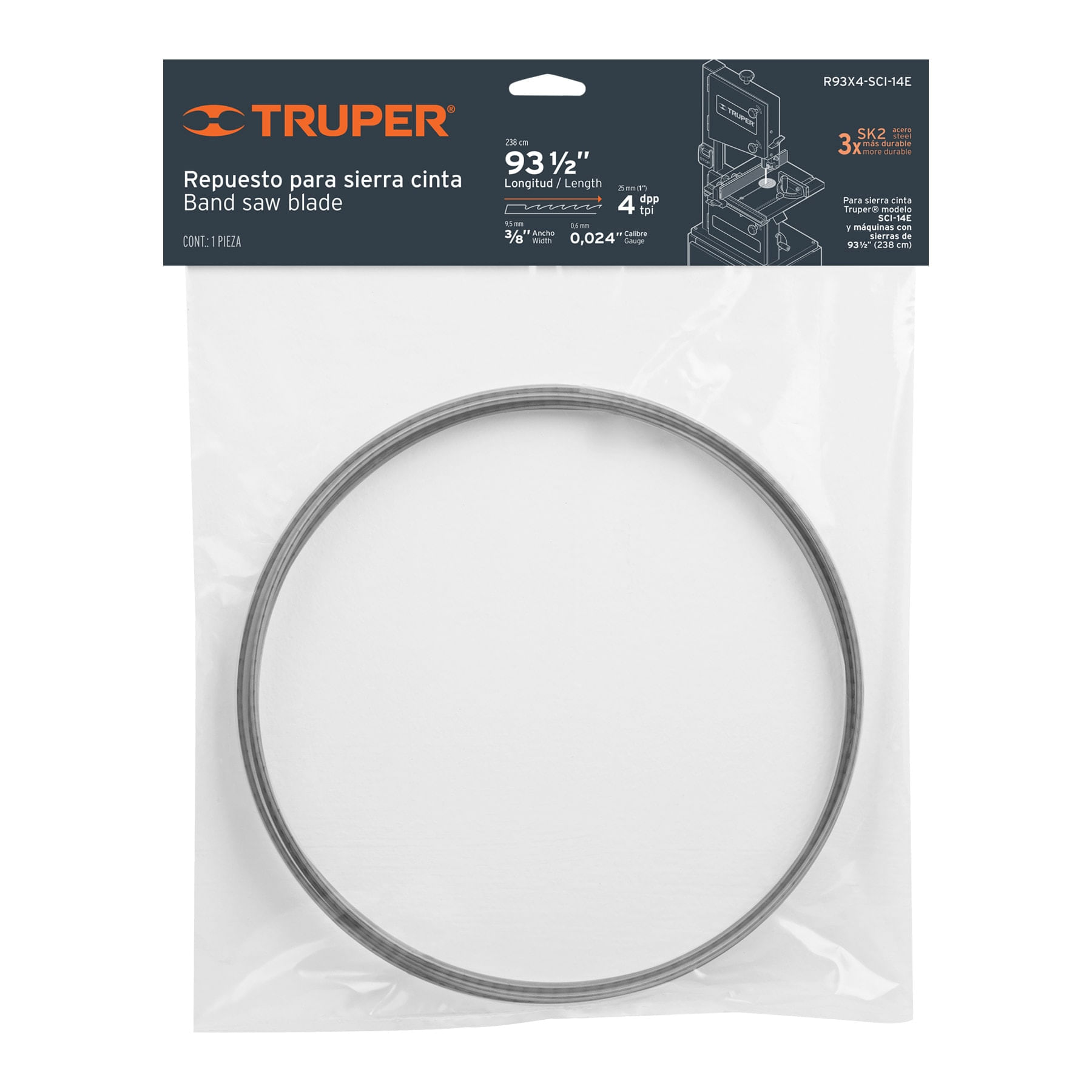 Repuesto Sierra Cinta 93.5"X3/8"4Dpp Truper - TRUPER - Kywi