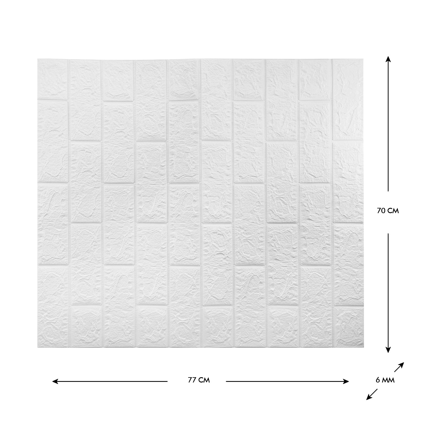 Panel adhesivo 3D Bricks blanco - K HOME - Kywi