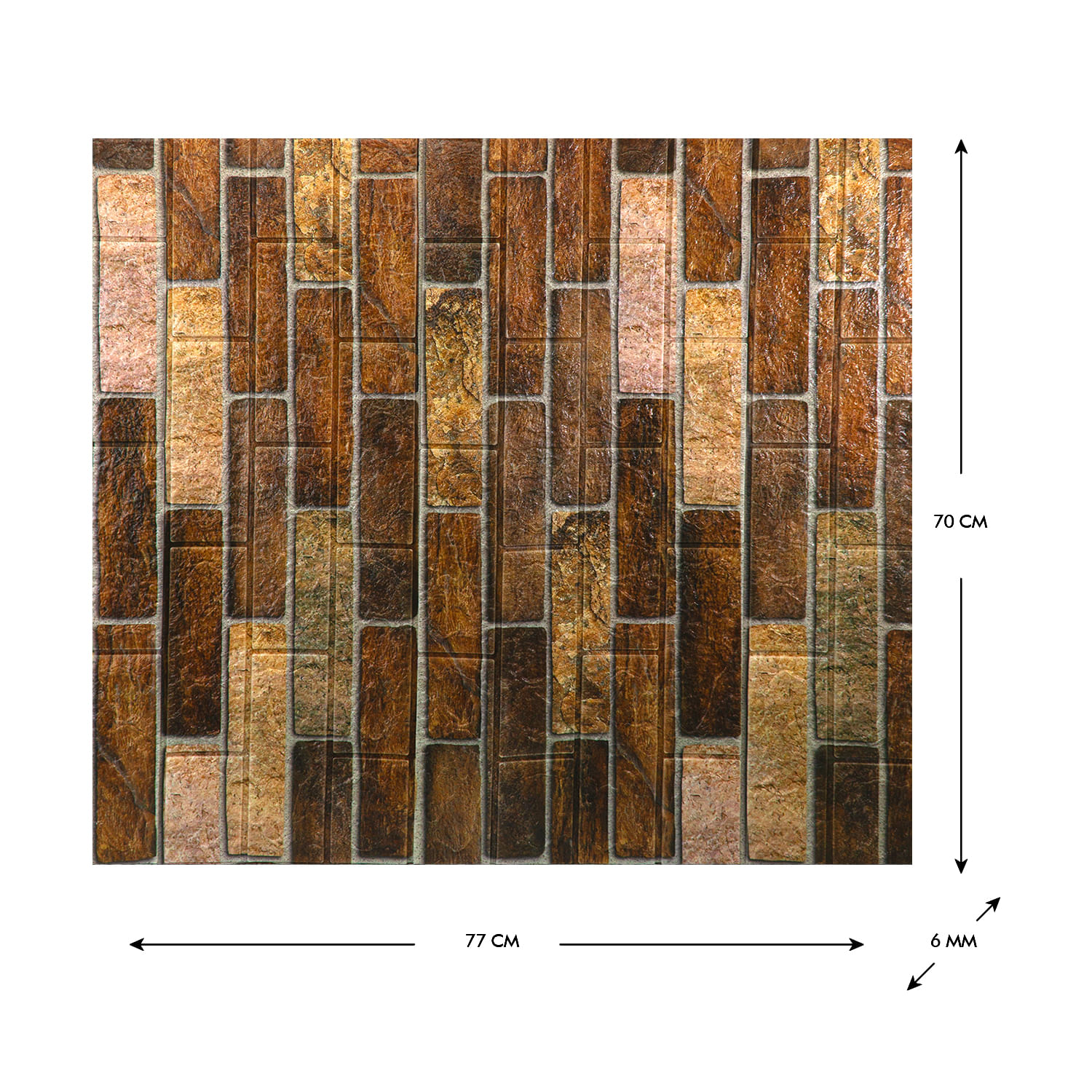 Panel adhesivo 3D Bricks terracota - K HOME - Kywi