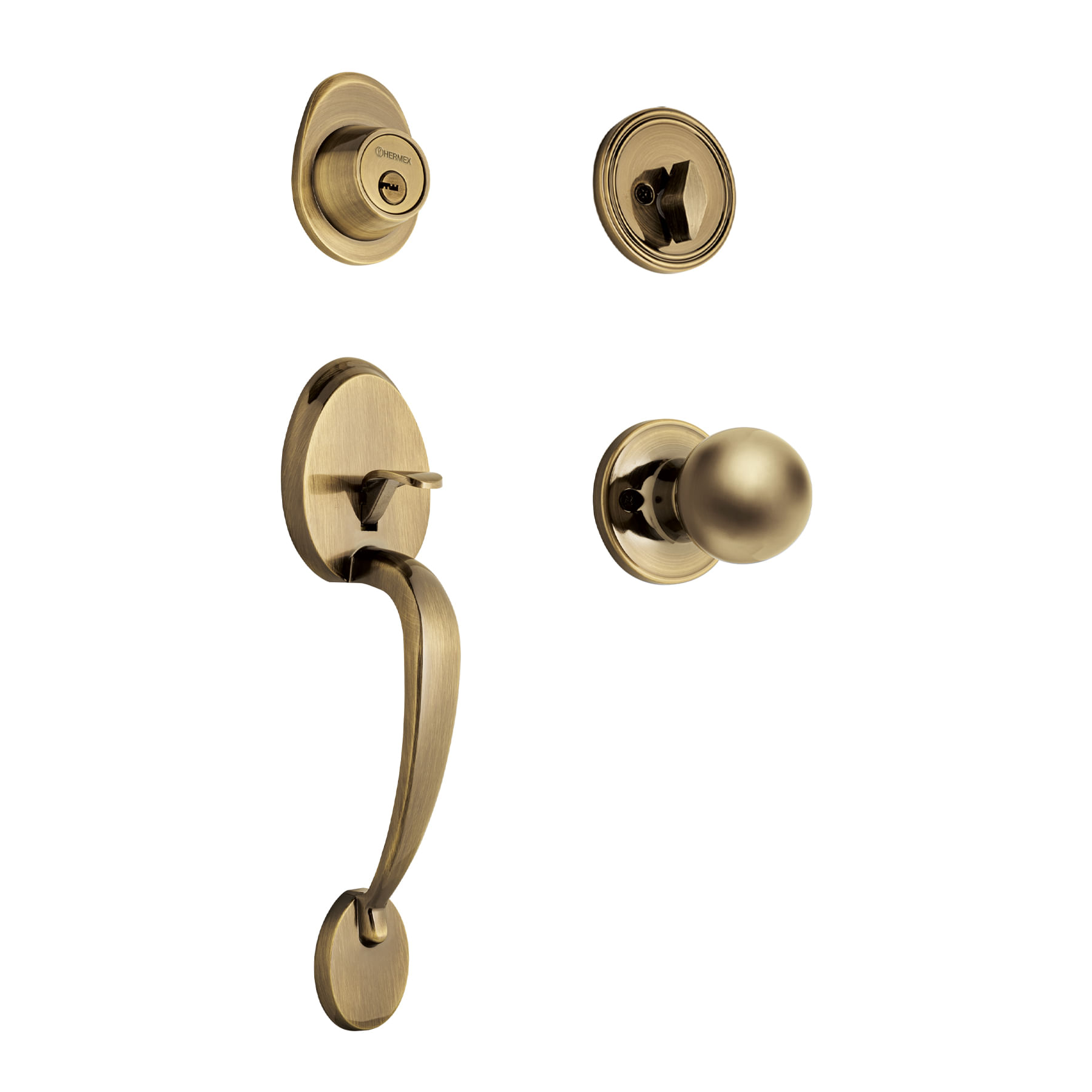 Juego de entrada latón antiguo de llave-llave mariposa - HERMEX - Kywi