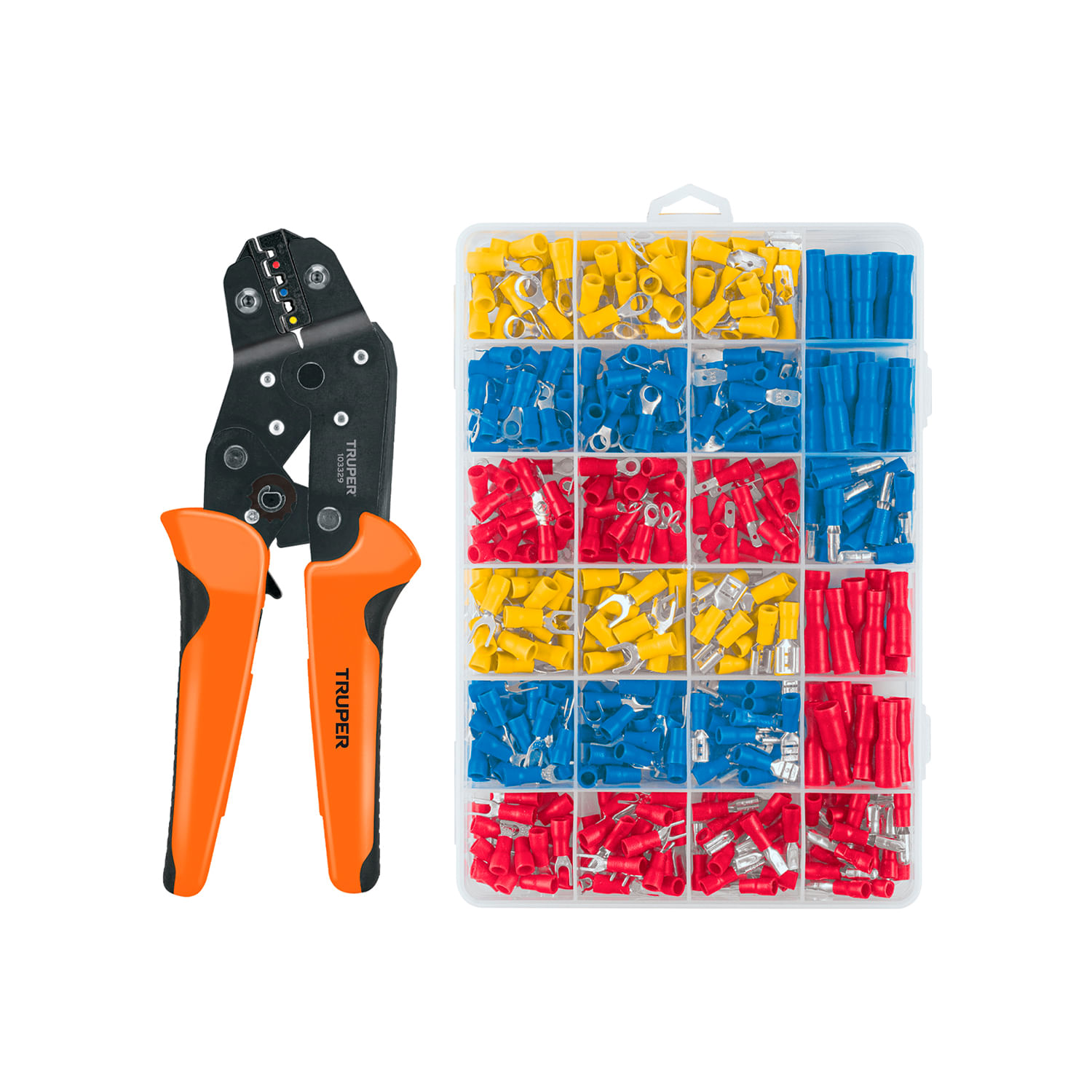 Pinza ponchadora con 500 terminales - TRUPER - Kywi