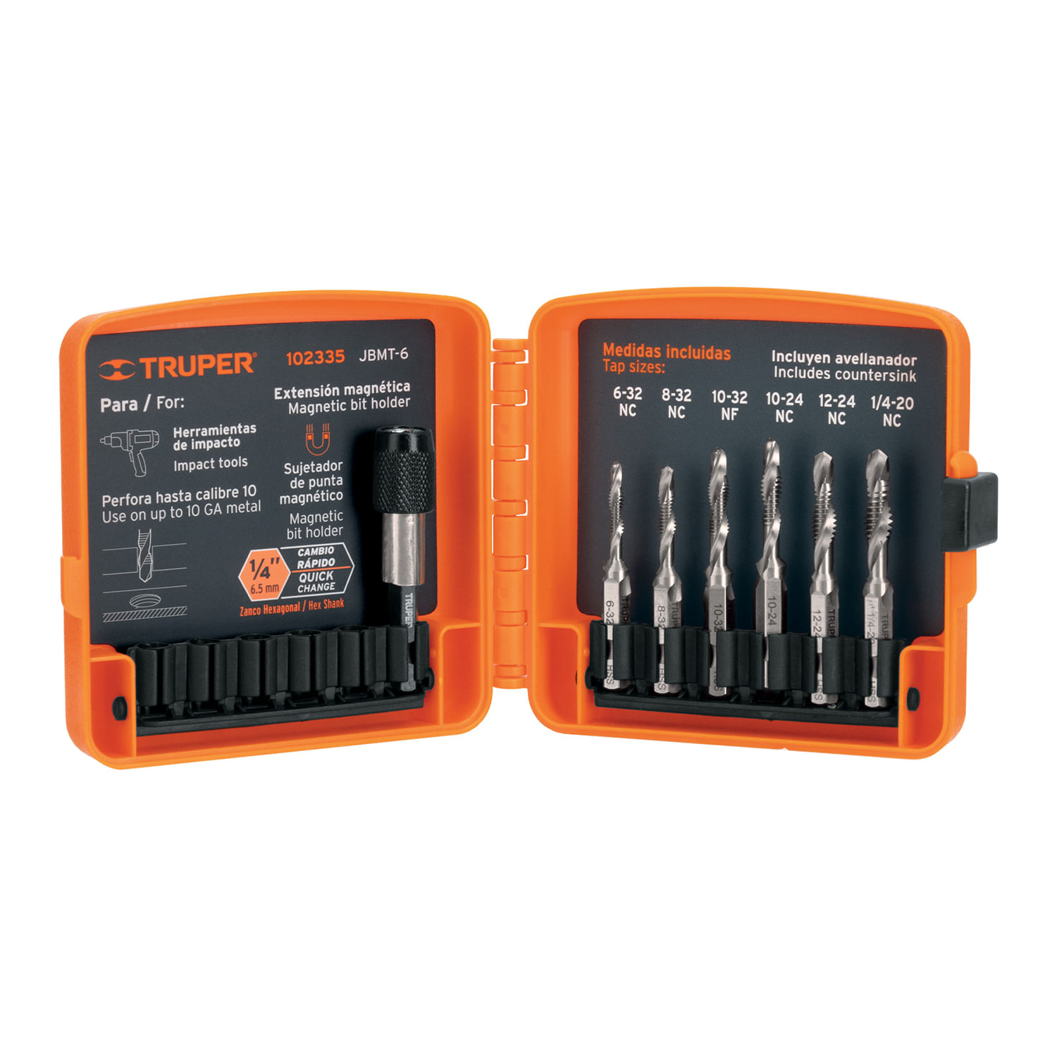 Juego de brocas con machuelo para metal, con extensión magnética ...