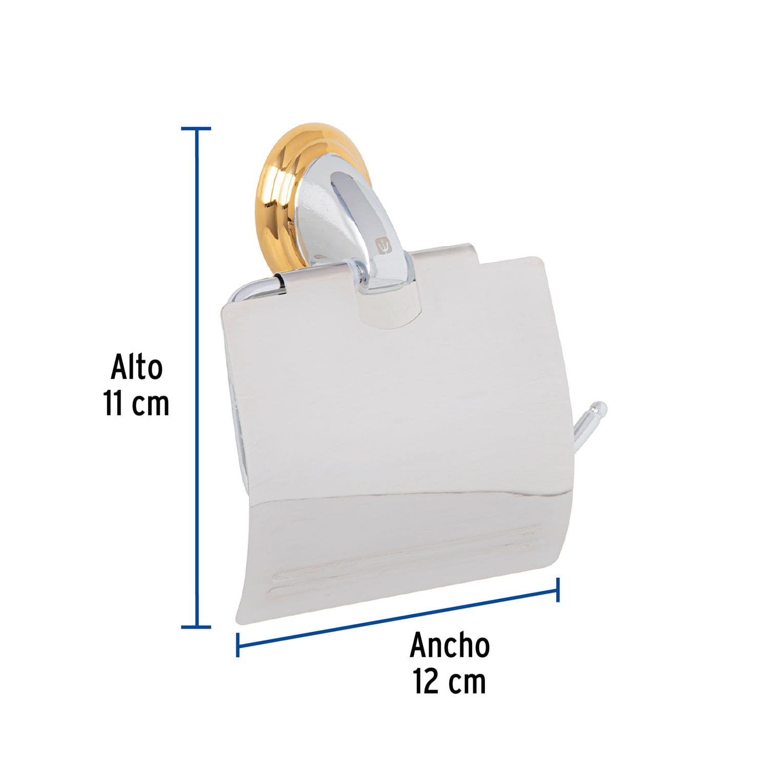 Porta rollo con acabado cromo-oro - FOSET - Kywi
