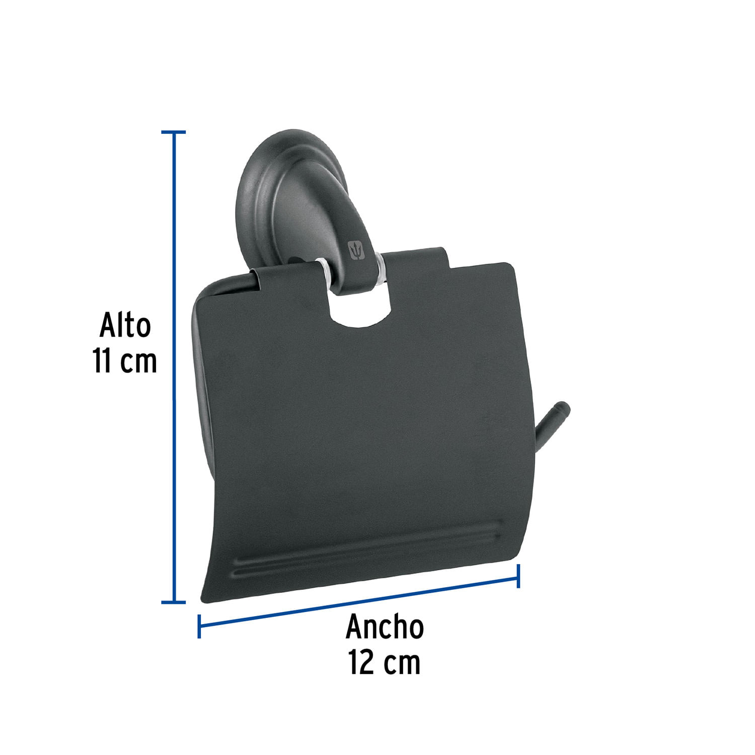 Porta rollo con acabado negro mate - FOSET - Kywi