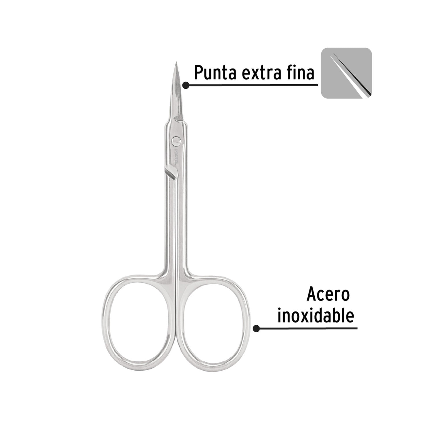 Tijera de 9cm para manicure con punta extrafina - PRETUL - Kywi