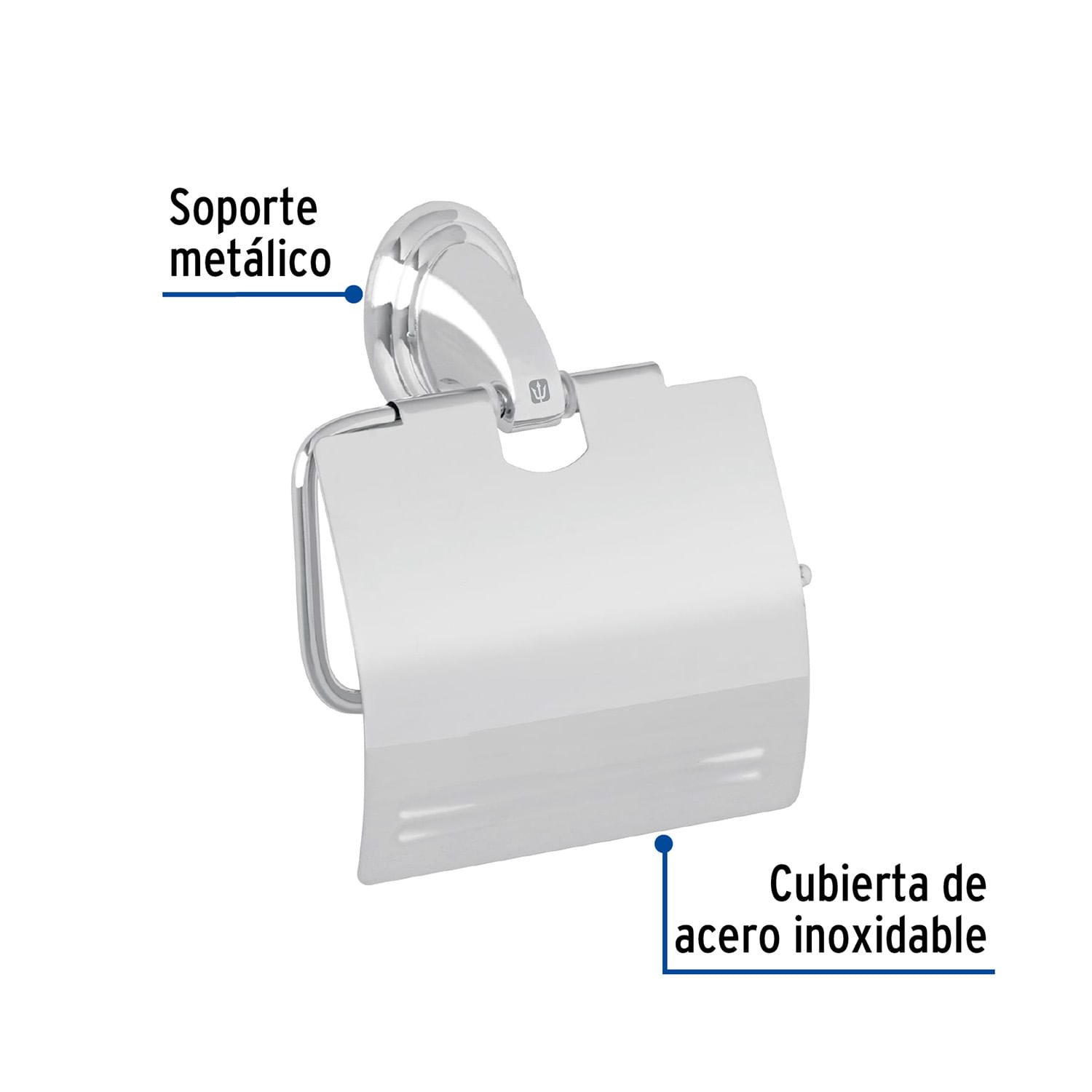 Porta rollo con acabado cromo - FOSET - Kywi