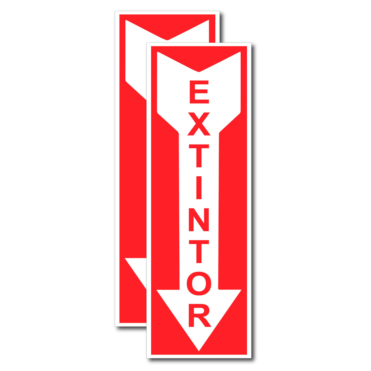 Letrero adhesivo vertical de 10 x 25 cm Mensaje: EXTINTOR. - SAFETY ...