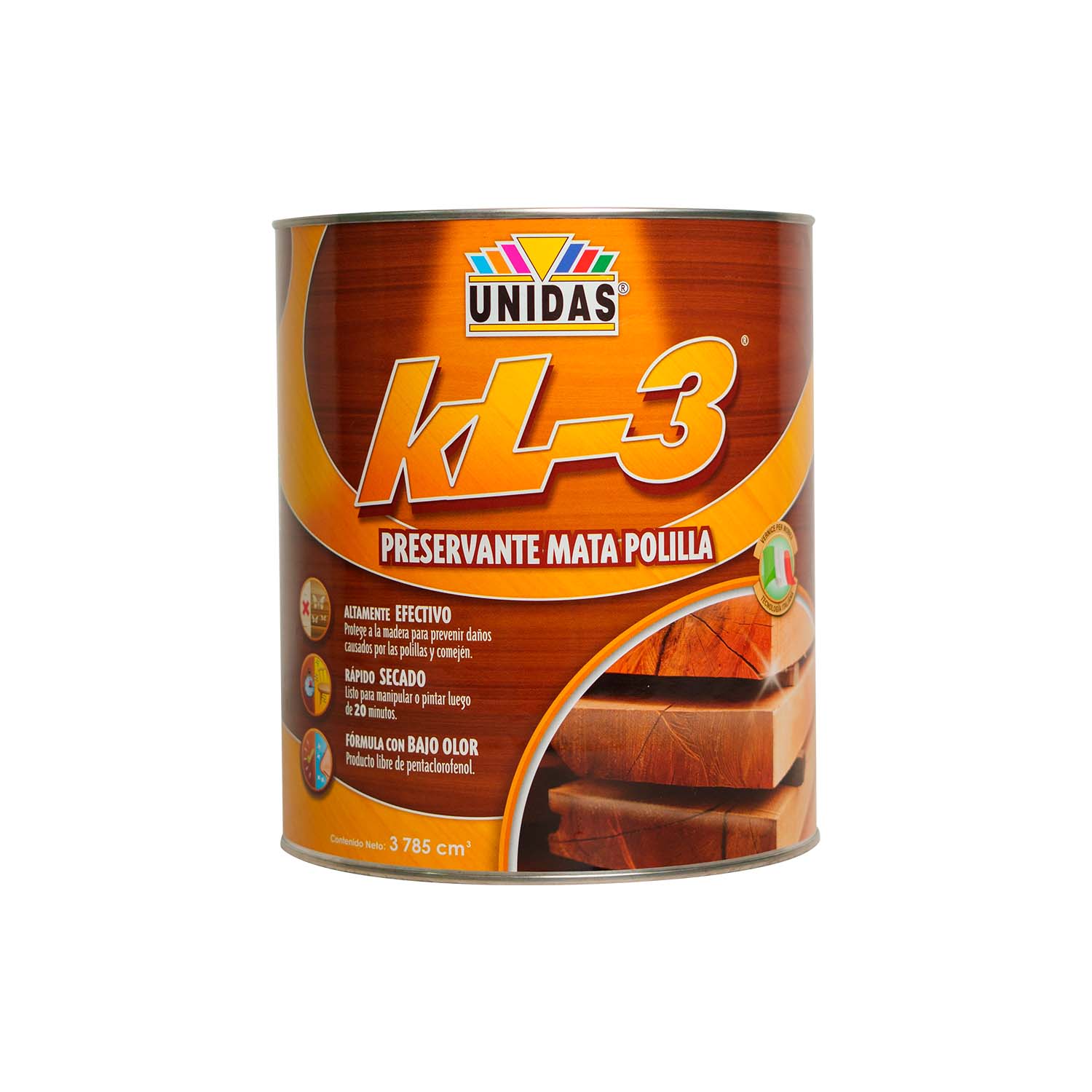 Preservante de madera KL3 contra la acción y ataque de polillas y comején a muy largo plazo 1gl ...