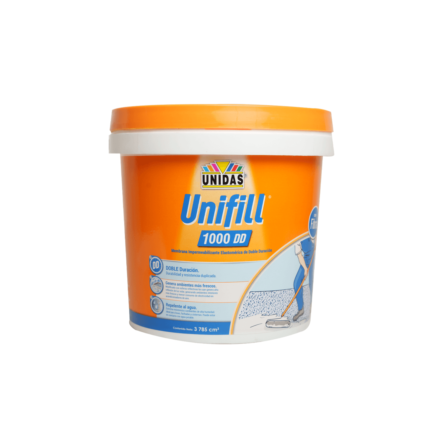 Impermeabilizante UNIFILL FIBRA 1000 sintética Blanco 1gl. - PINTURAS ...