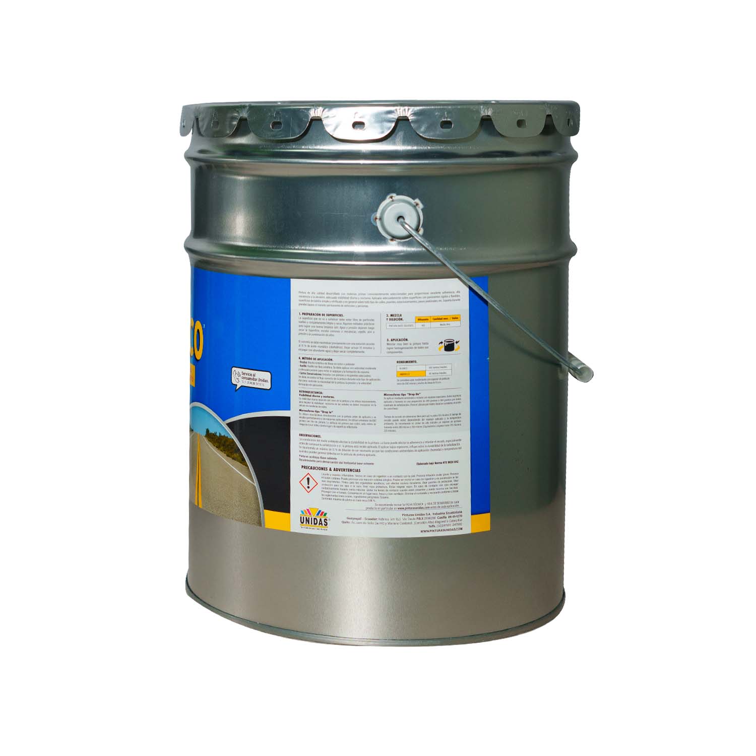 Pintura de Tráfico alquídica estirenada base solvente Amarillo CANECA ...