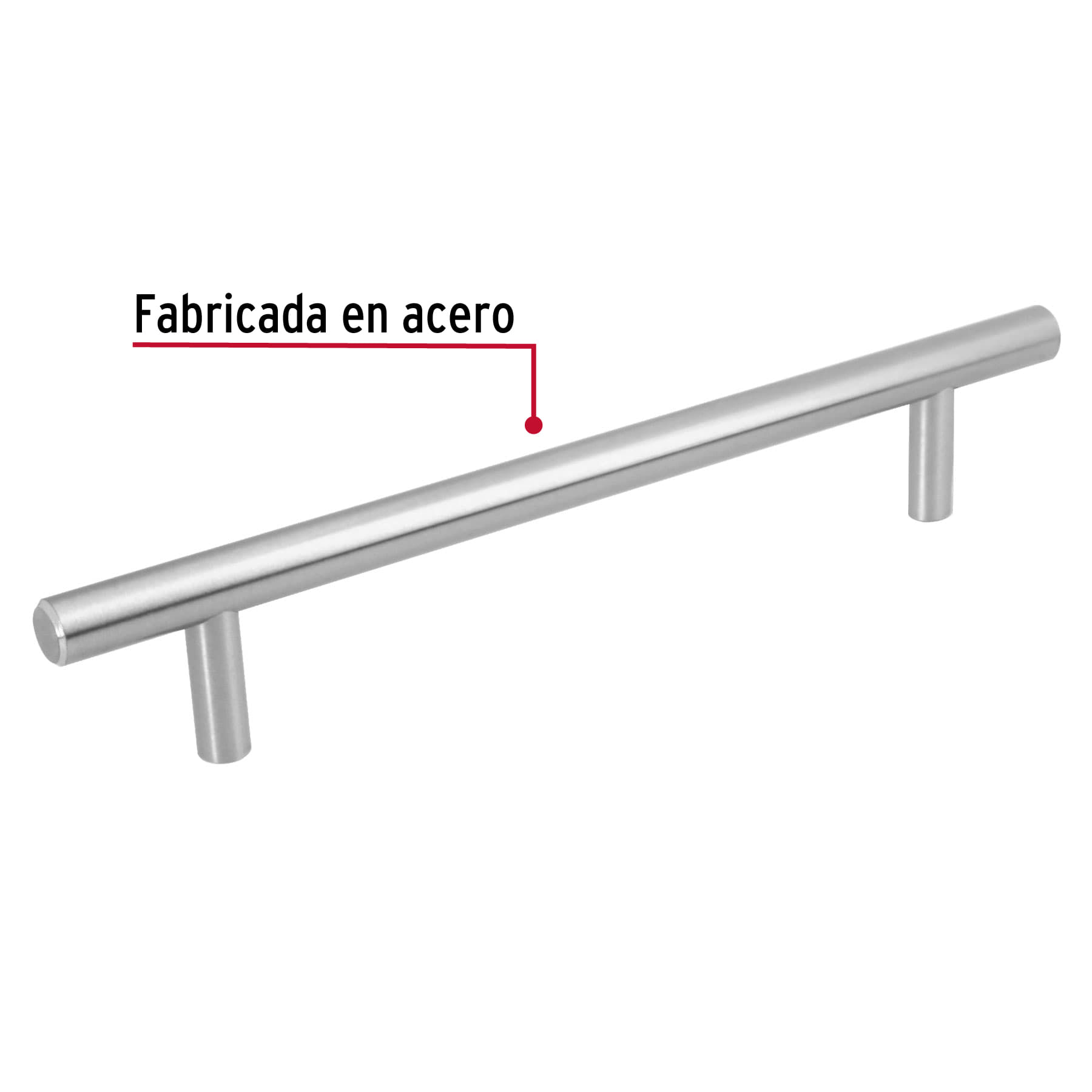 Tiradera cilíndrica de 160mm en níquel satinado - HERMEX - Kywi