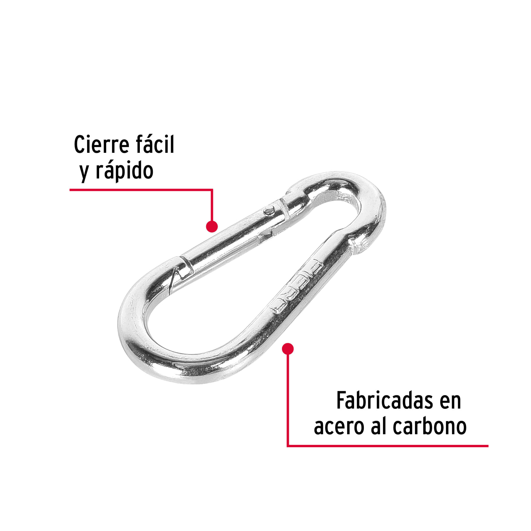 Mosquetón de 1/4", de acero. - FIERO - Kywi