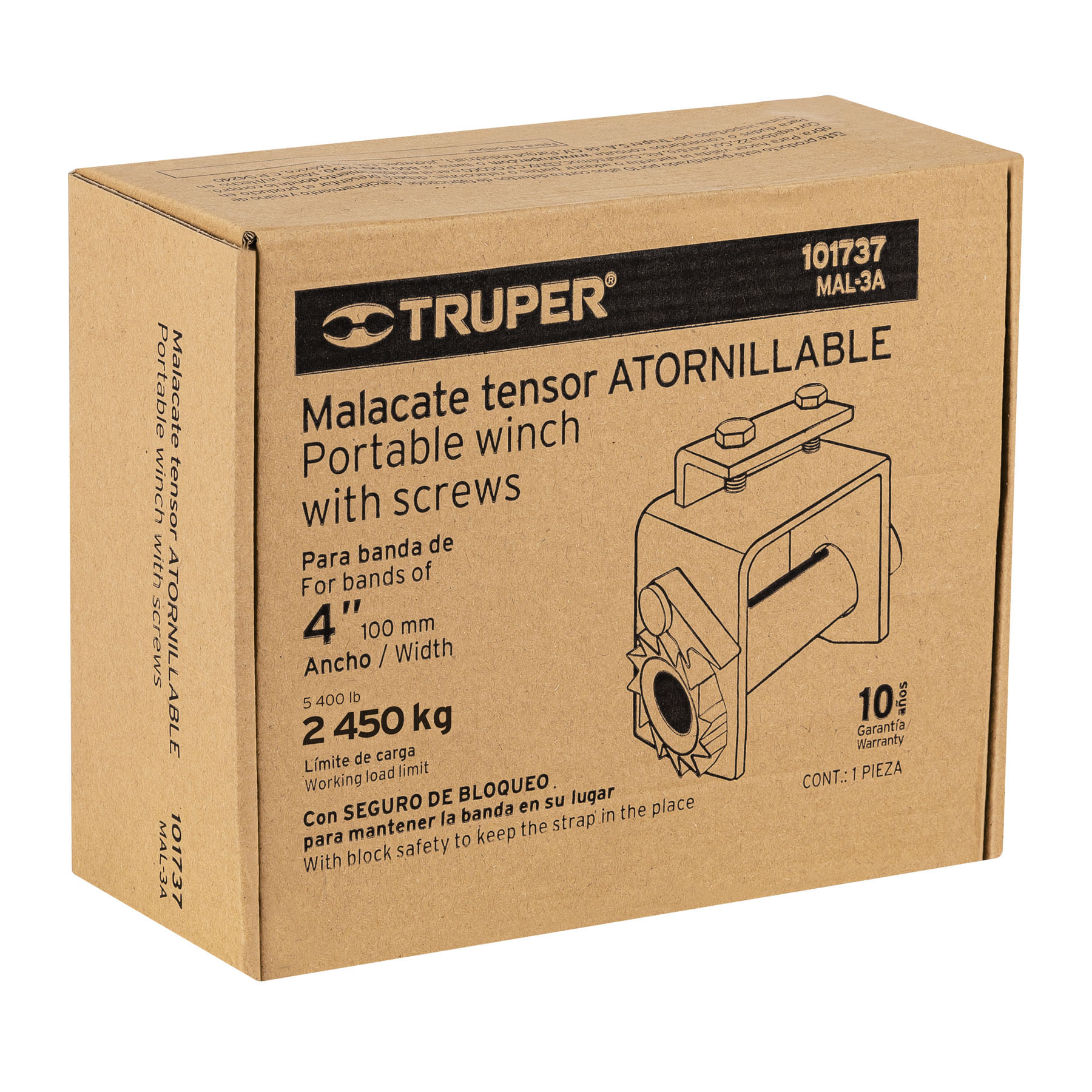 Tecle atornillable de 4" para banda - TRUPER - Kywi