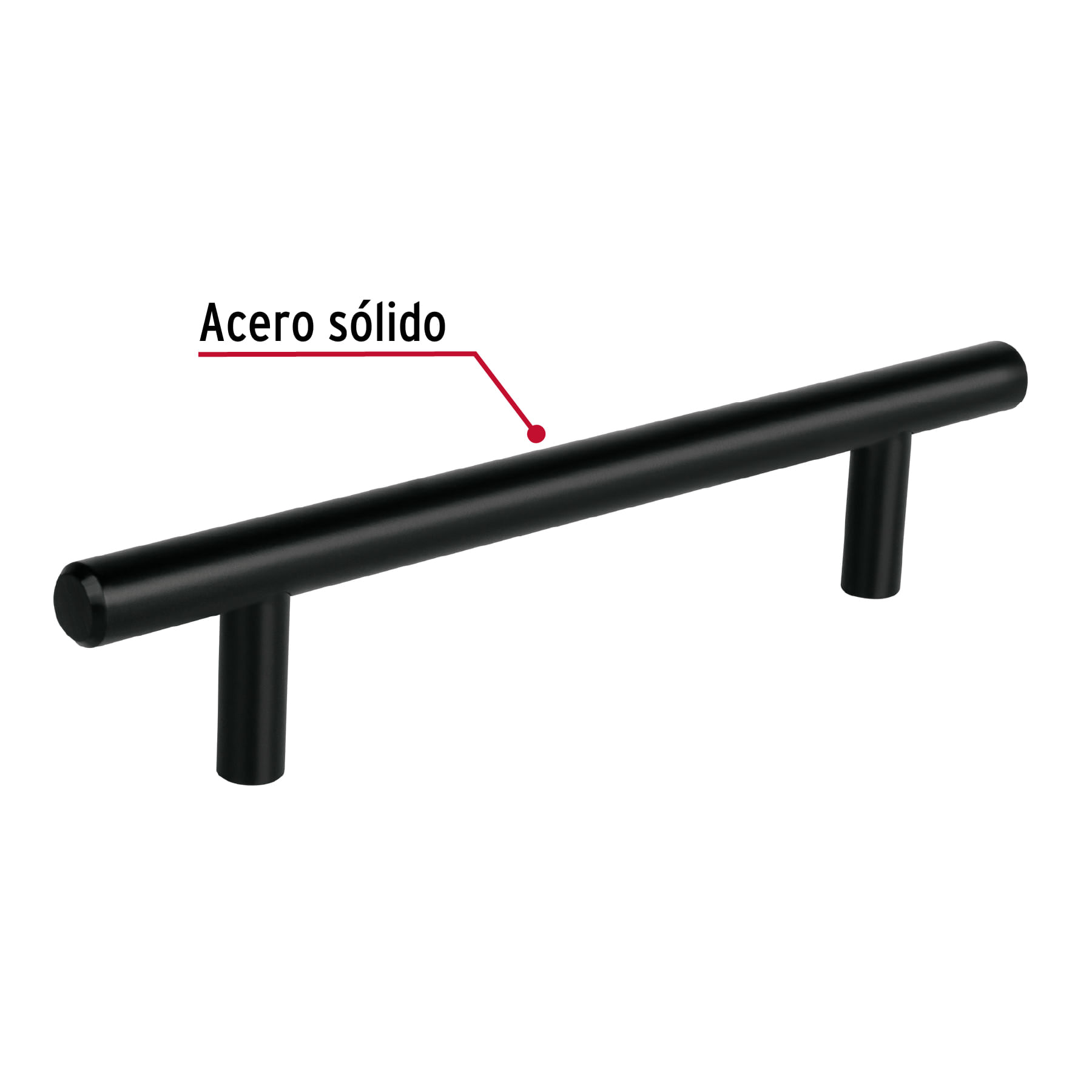 Tiradera cilíndrica de 128mm en negro mate - HERMEX - Kywi