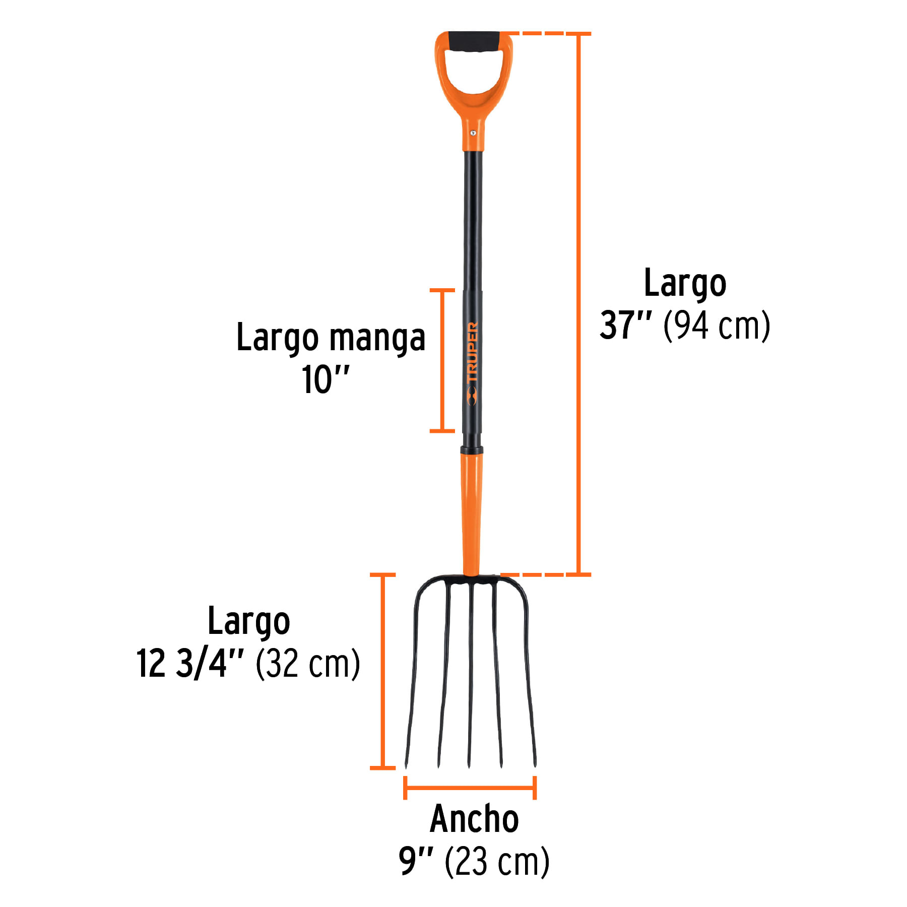 Trinche de 5 dientes, con mango de acero y puño en "Y" - TRUPER - Kywi