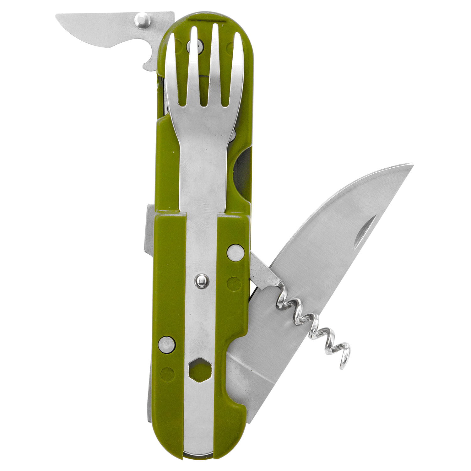Juego de cubiertos metálicos para camping en kit tipo navaja. - KOLE - Kywi