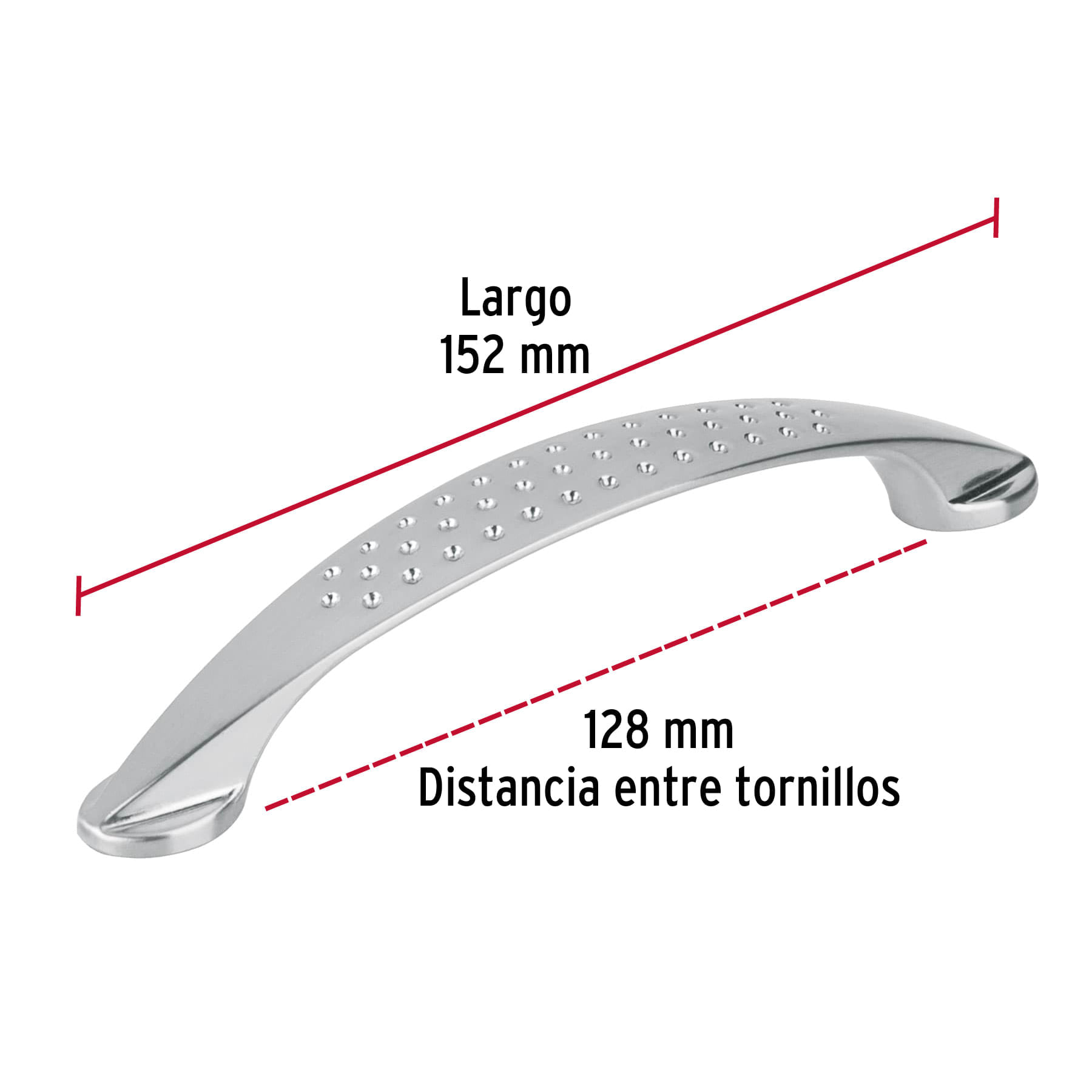 Tiradera satinada de 128mm tipo "Elipse" - HERMEX - Kywi