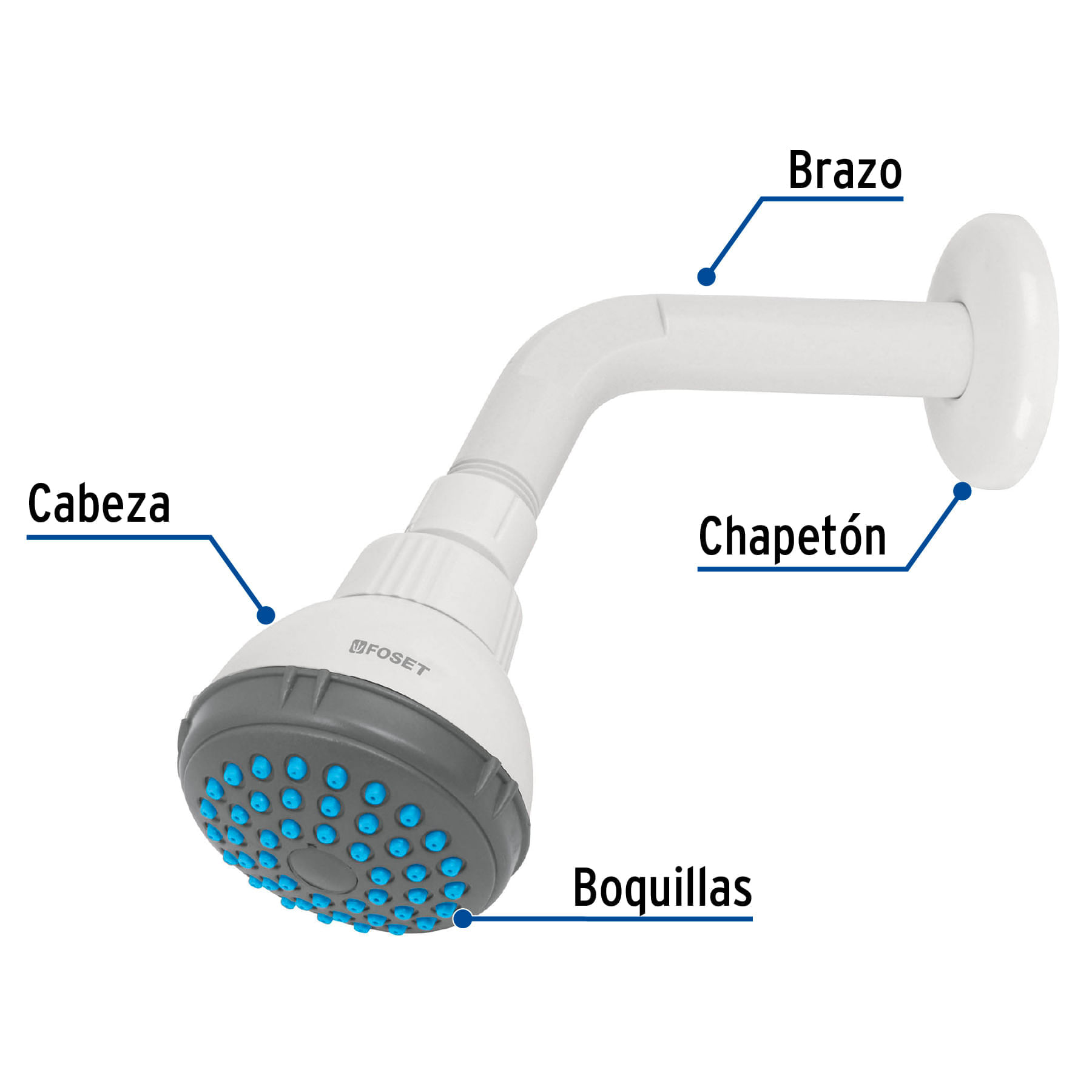 Ducha Plastica 6Cm Foset - FOSET