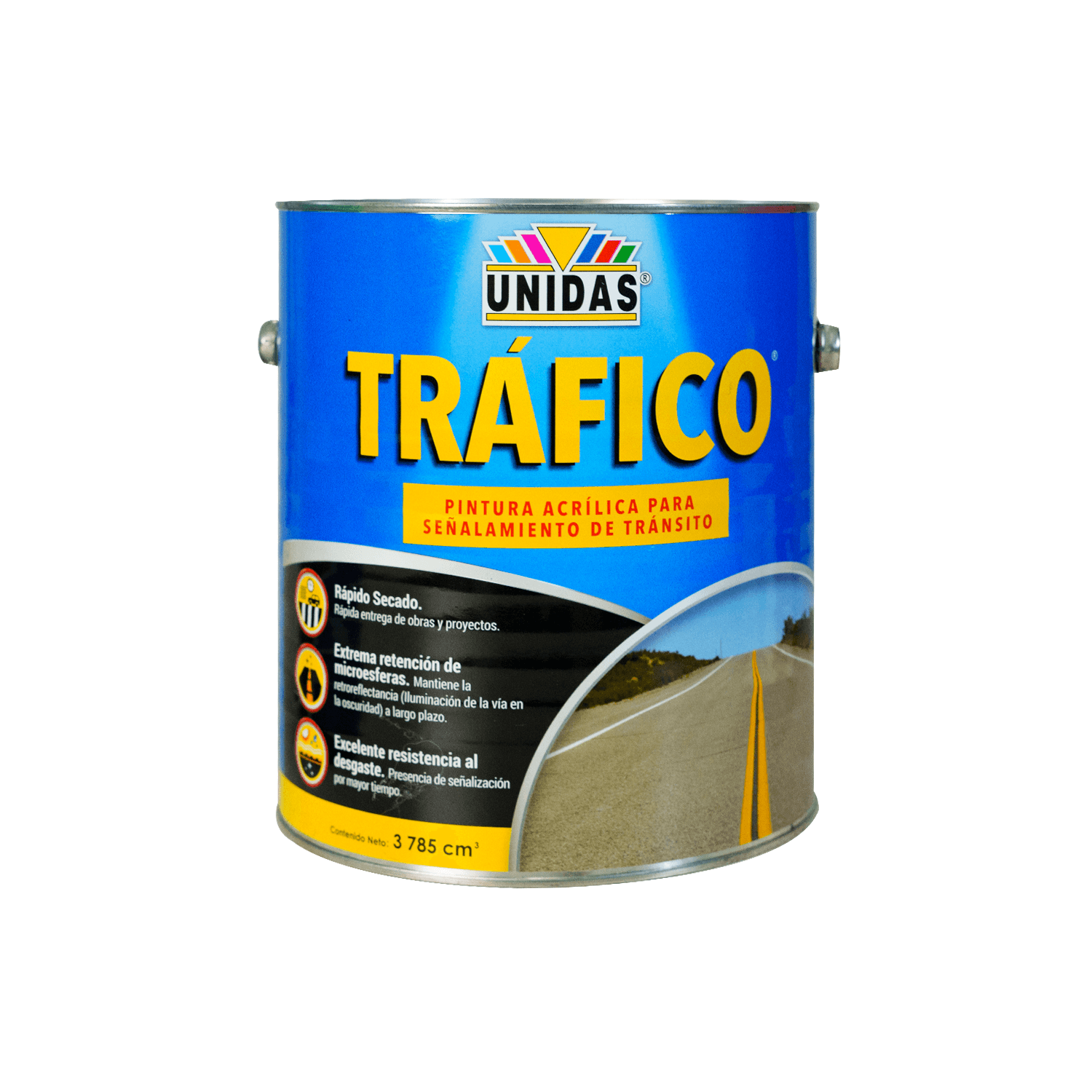 Pintura de Tráfico alquídica estirenada base solvente Blanco 1gl. - PINTURAS UNIDAS - Kywi