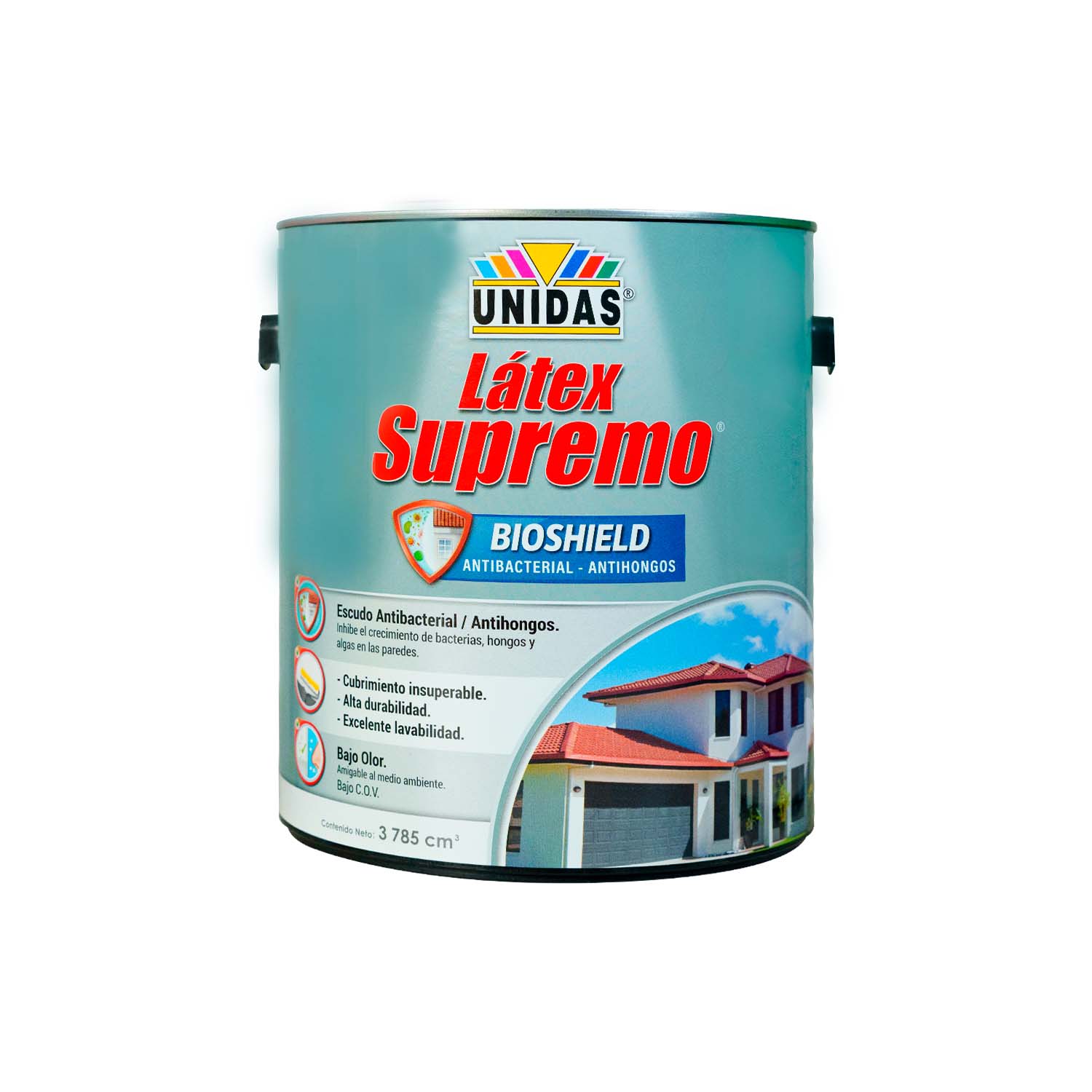 Pintura látex SUPREMO Arena con tecnología Bioshield 99 % antibacterial ...