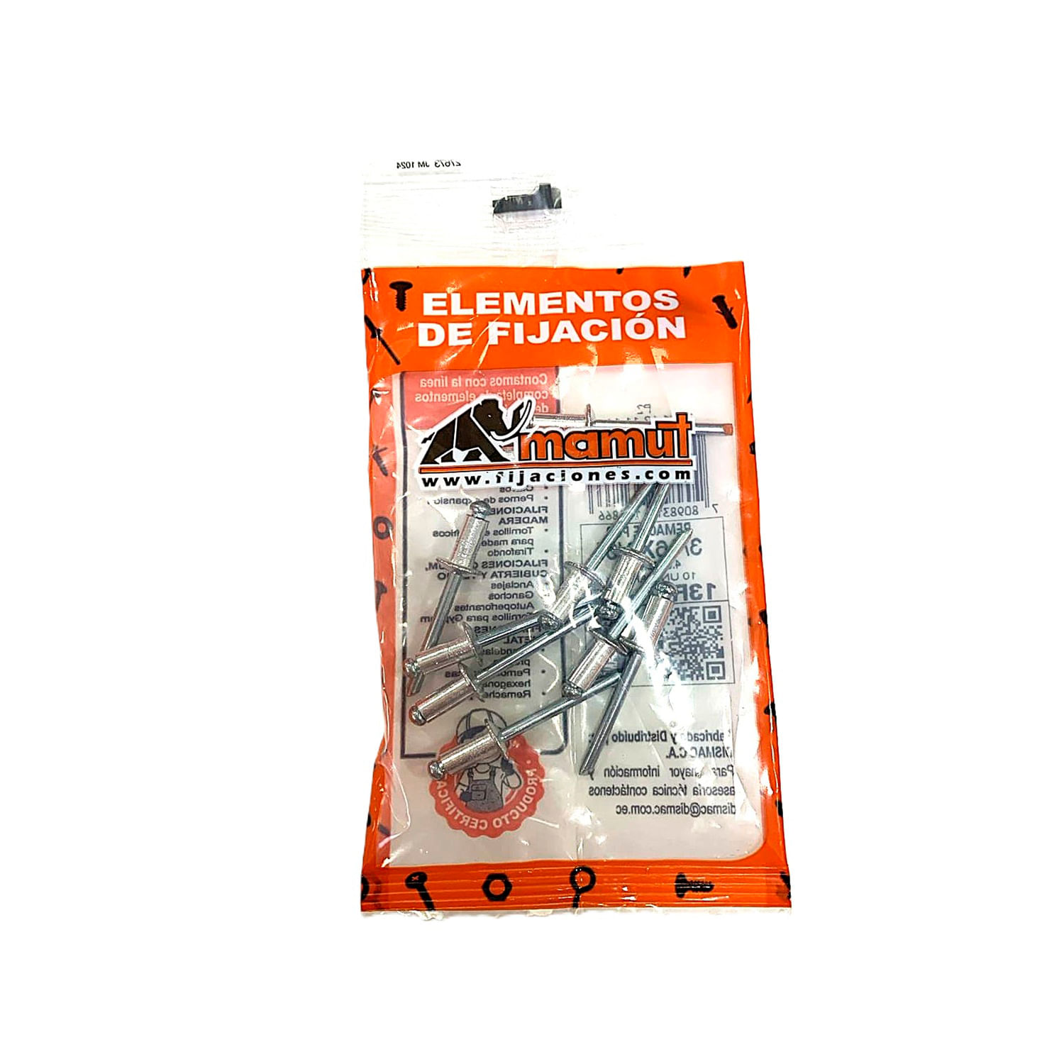 Remache pop de 3/16" x 3/8". Pack x 10 unidades. - DISMAC - Kywi