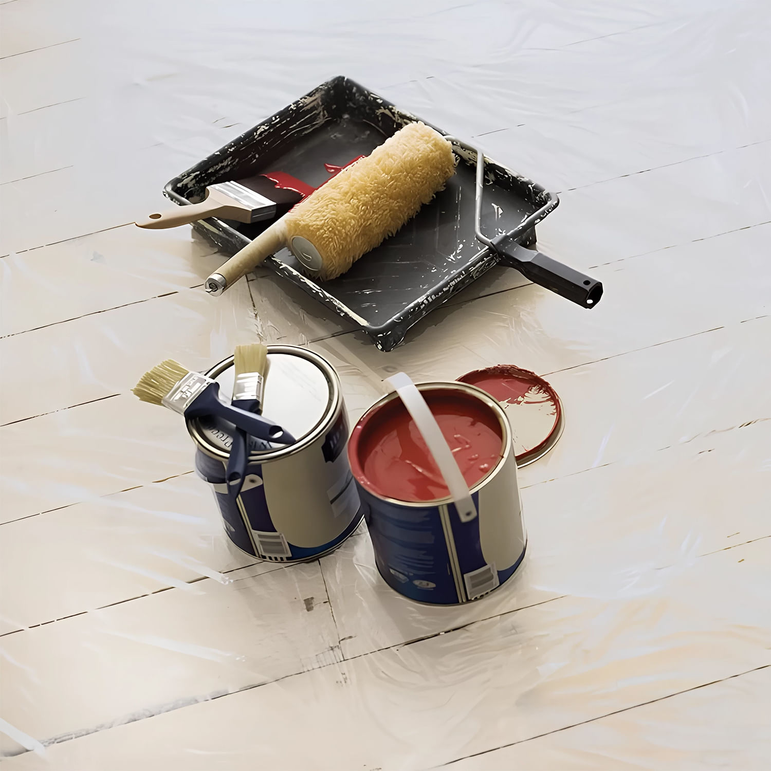 Plástico protector transparente de 275 x 365 cm para pintura en set de ...