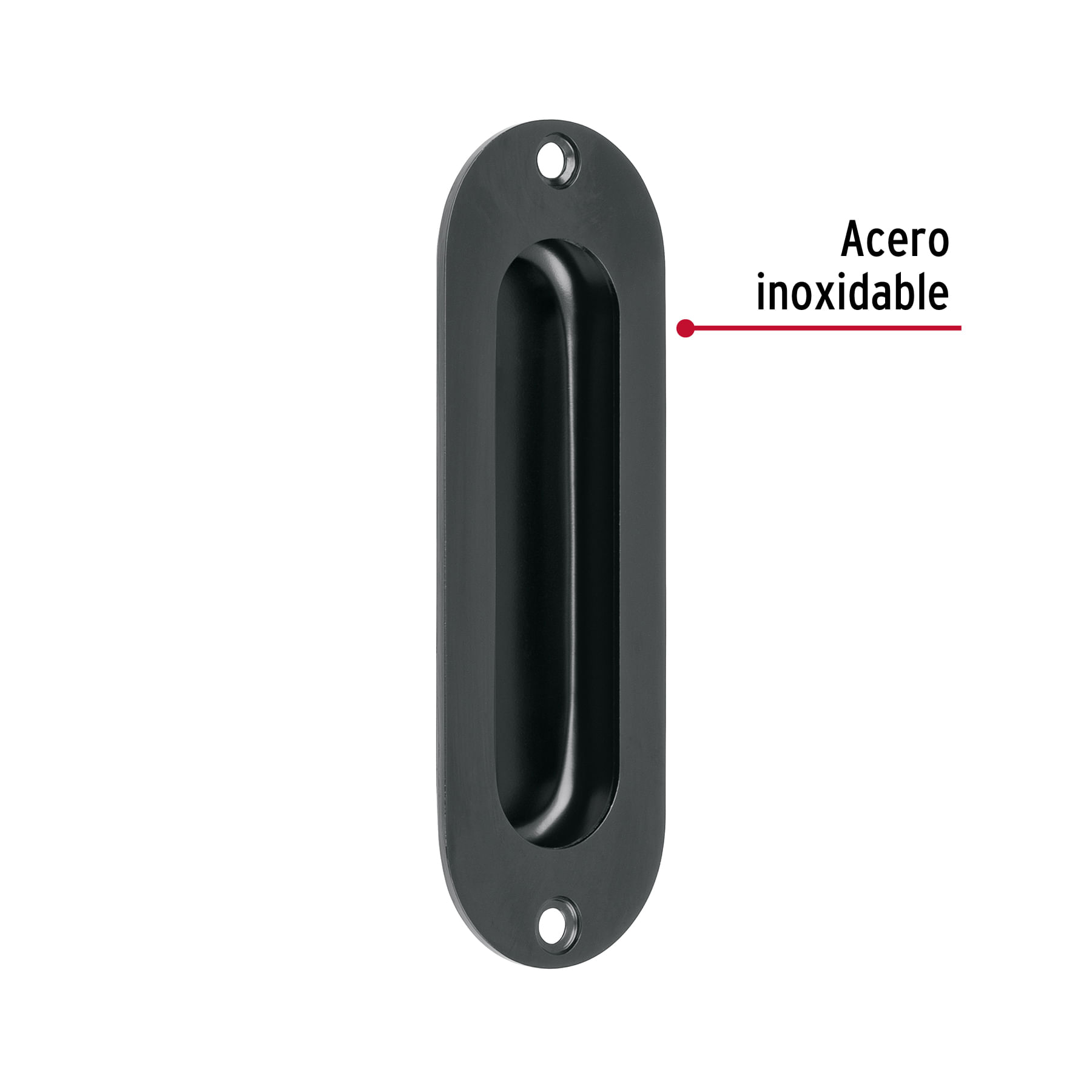Tiradera de embutir ovalada de 12 cm hecha a base de acero inoxidable ...
