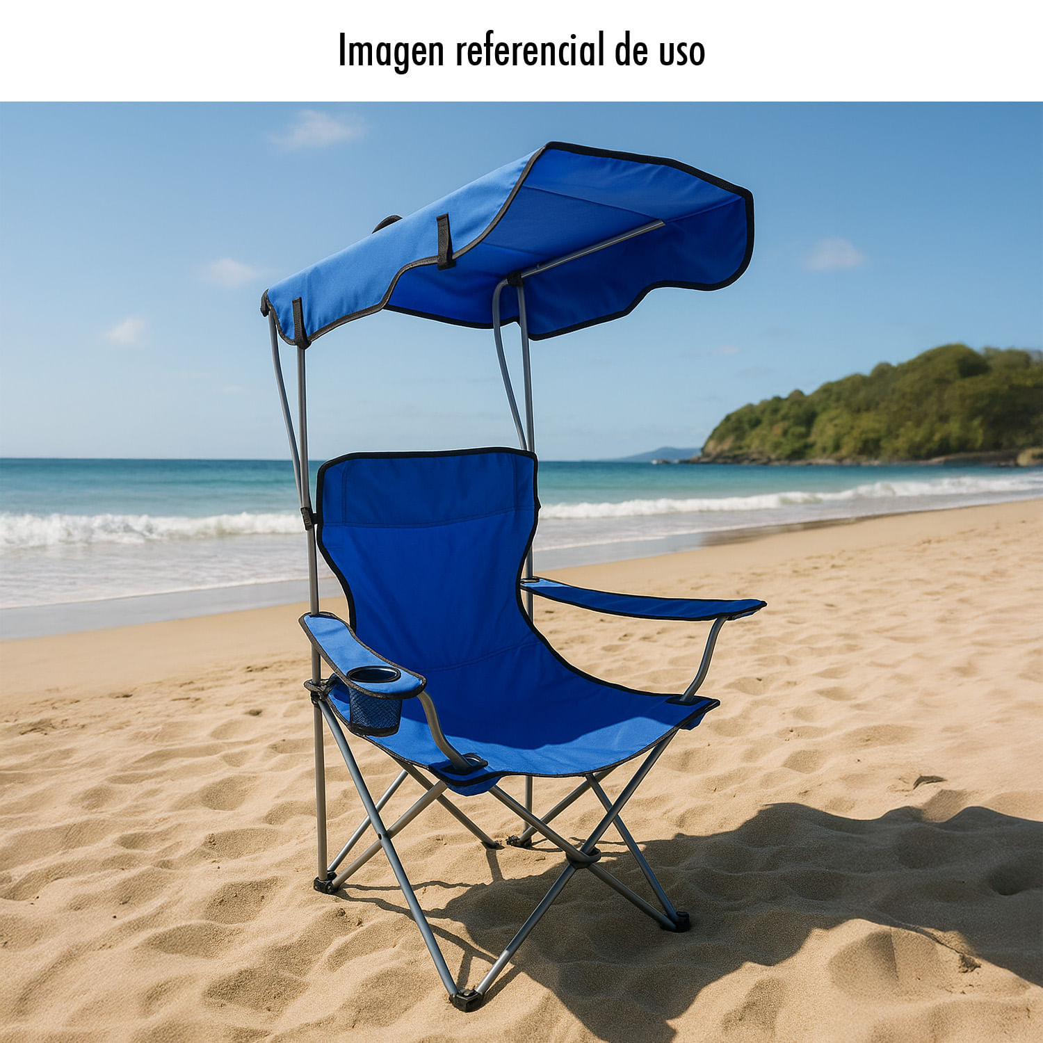 Silla plegable playera con capota, apoya brazos y porta vasos. - K HOME ...