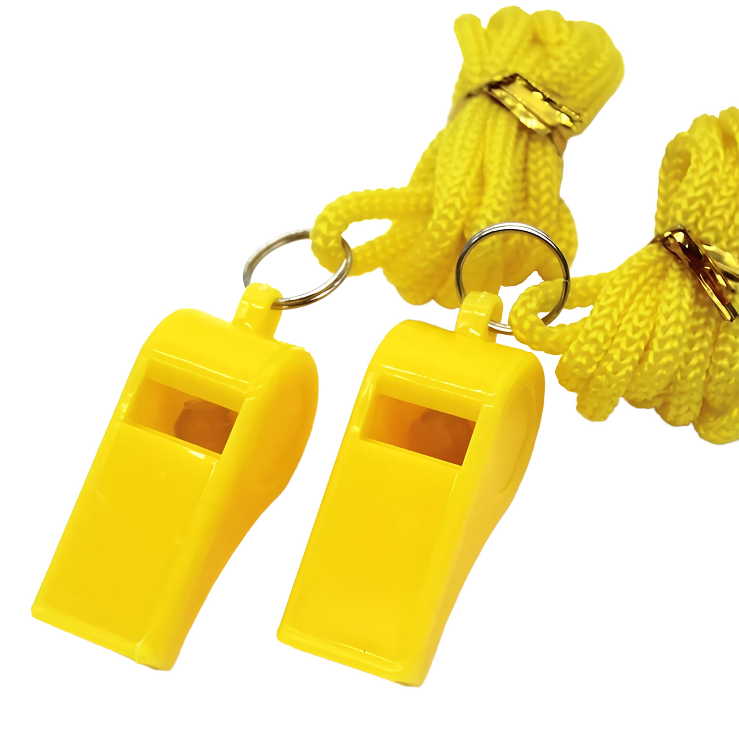 Pitos silvadores plásticos con cordón de nylon para colgar, en set de ...