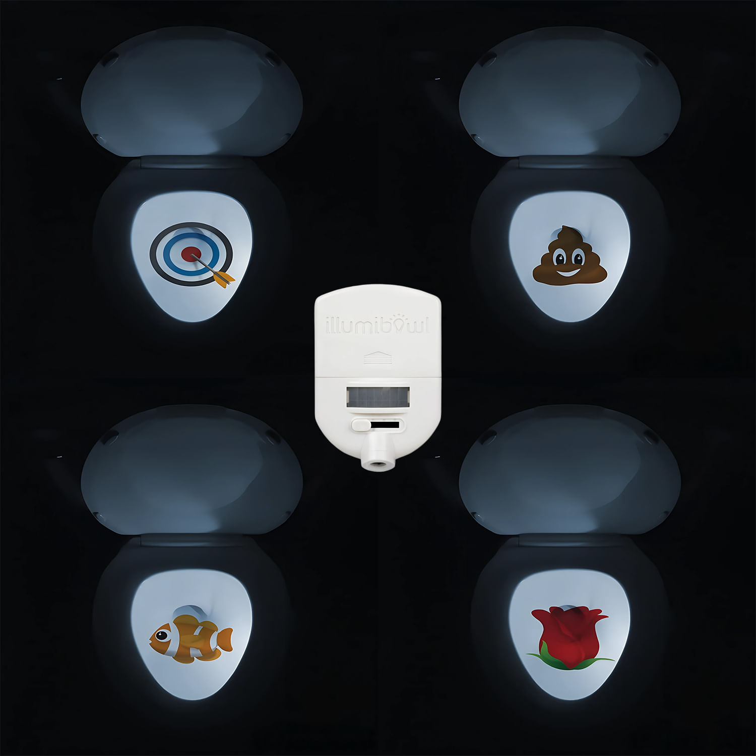 Luz guía nocturna tipo EMOJI con sensor de movimiento para inodoro ...