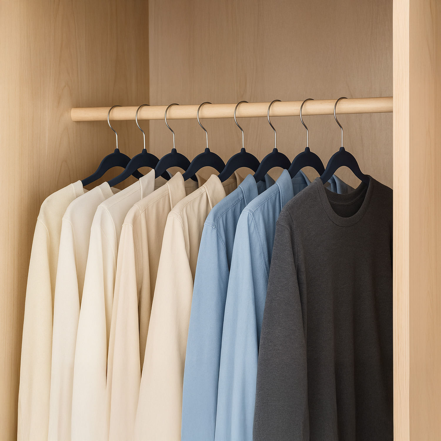 Armador para ropa azul metálico recubierto de plástico; Pack x 3 ...