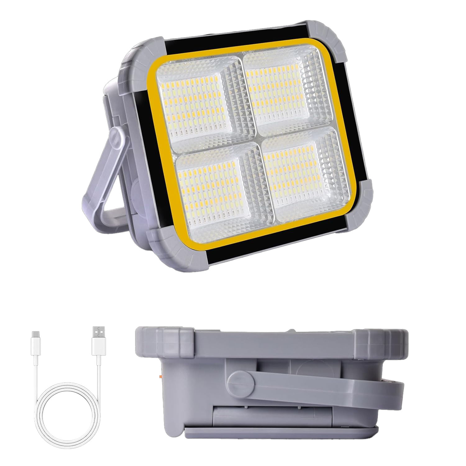 Reflector LED RECARGABLE de 300W con panel solar policristalino y ...