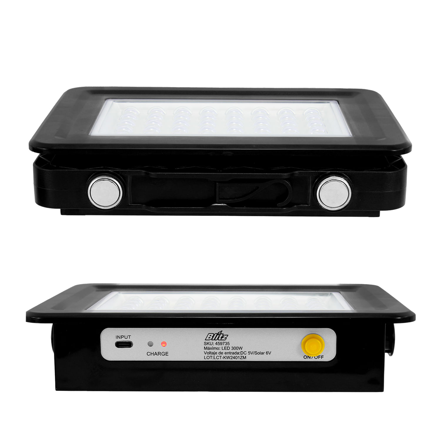 Reflector LED RECARGABLE de 300W con panel solar policristalino y ...