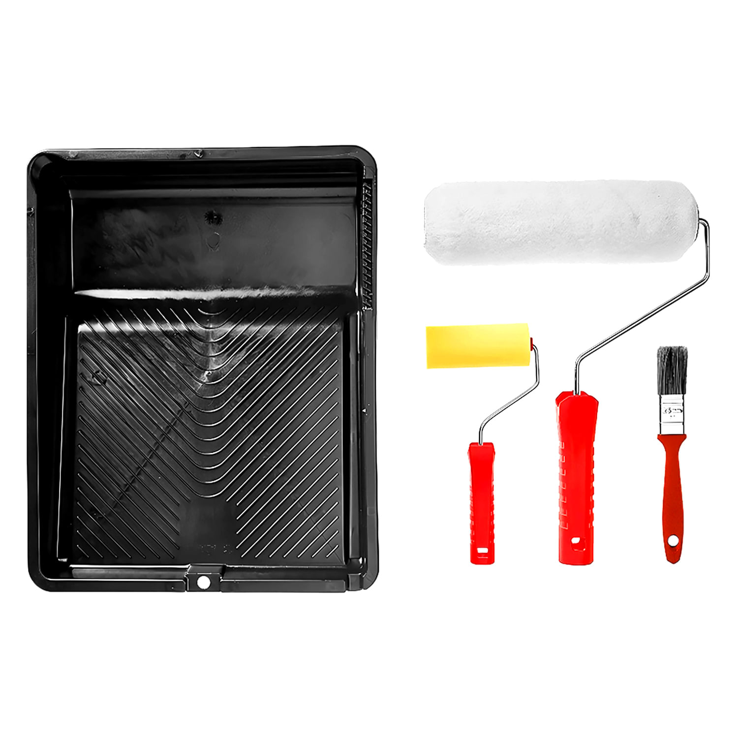 Kit de 5 piezas para pintor con brocha, bandeja y rodillos. - ATLAS - Kywi