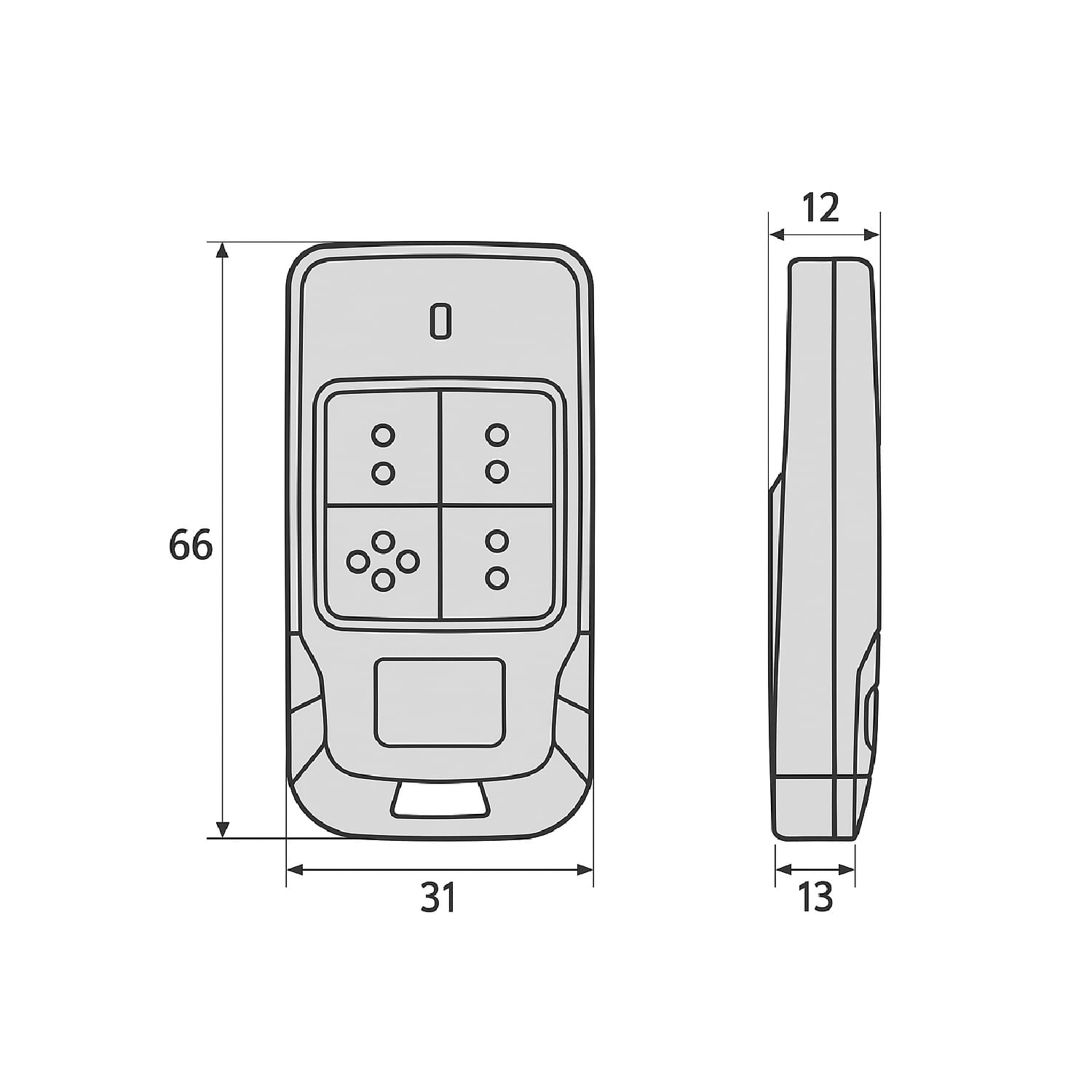 Control Remoto MITTO COOL para puertas corredizas Frecuencia 433 MHz ...