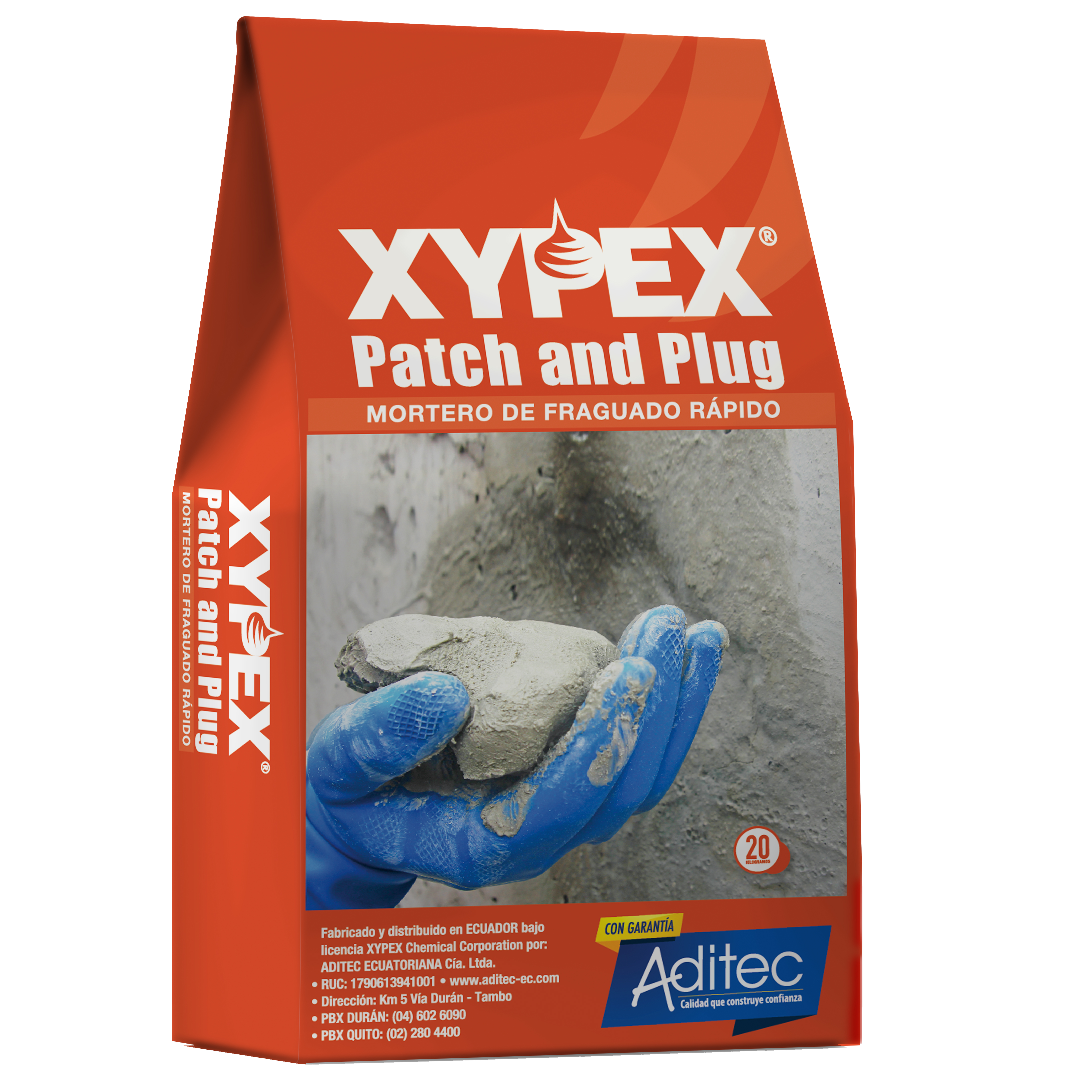 Mortero de fraguado rápido PATCH AND PLUG para reparar fugas y grietas estructurales 20 kg ...