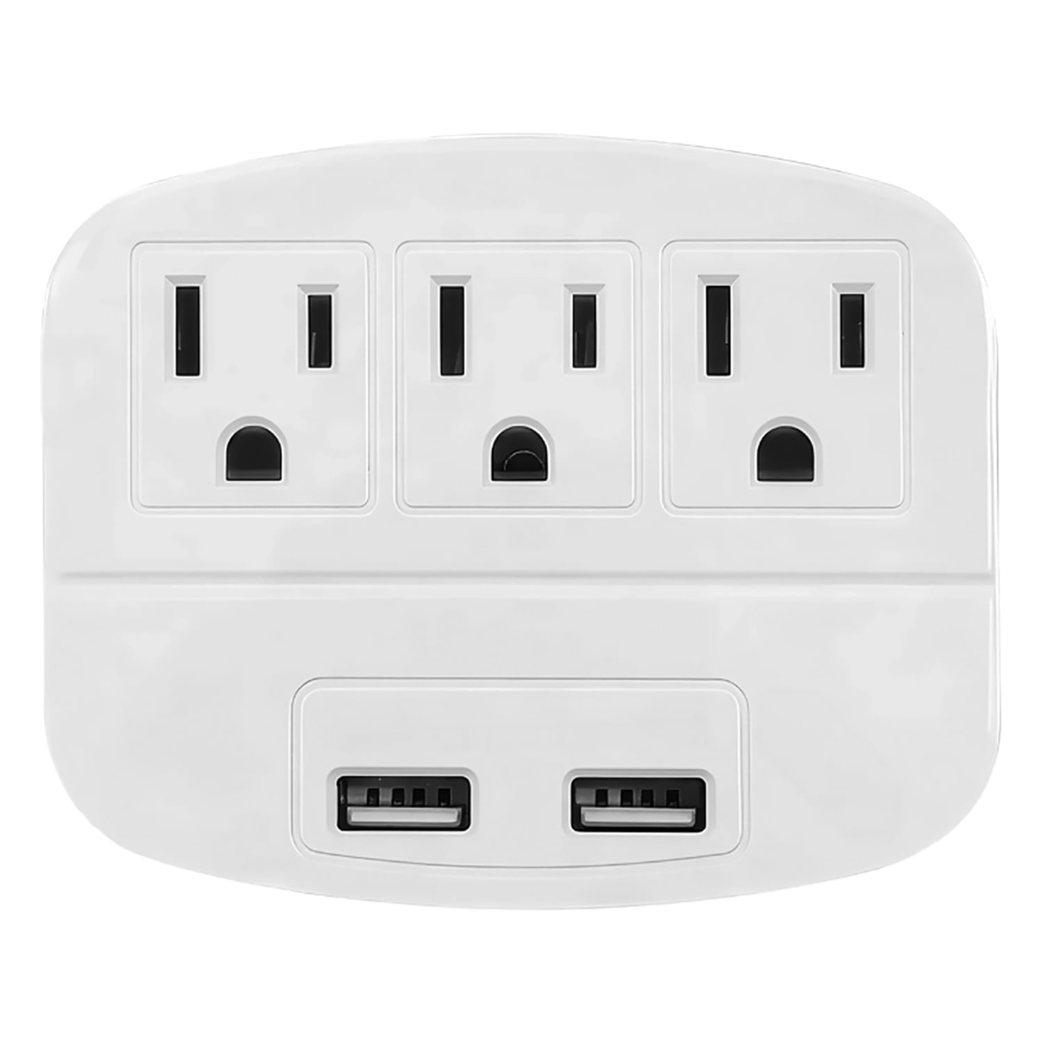Multitoma de 3 salidas + 2 USB para pared con 125 V, 15 Amp y 1875 W de ...
