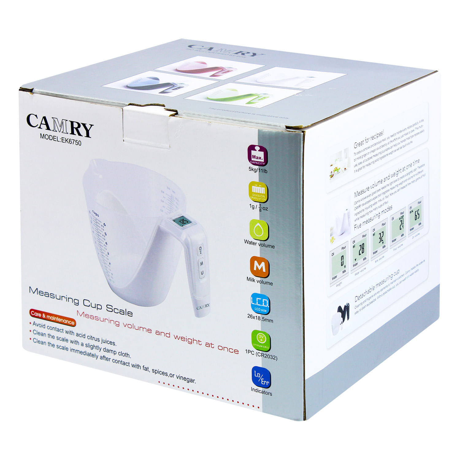 Balanza verde de cocina para medir y pesar líquidos. - CAMRY - Kywi