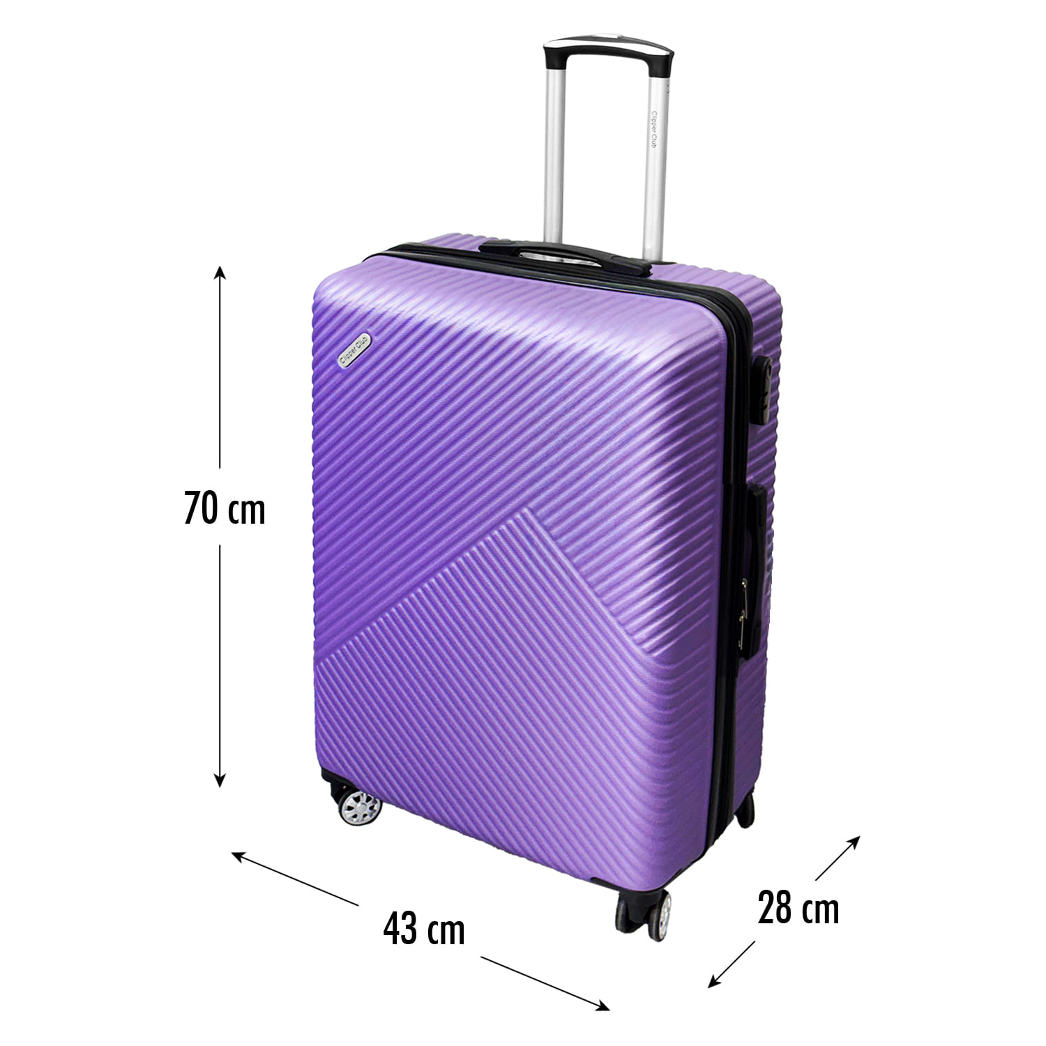 Maleta de viaje en color morado de 24". - CLIPPED CLUB - Kywi
